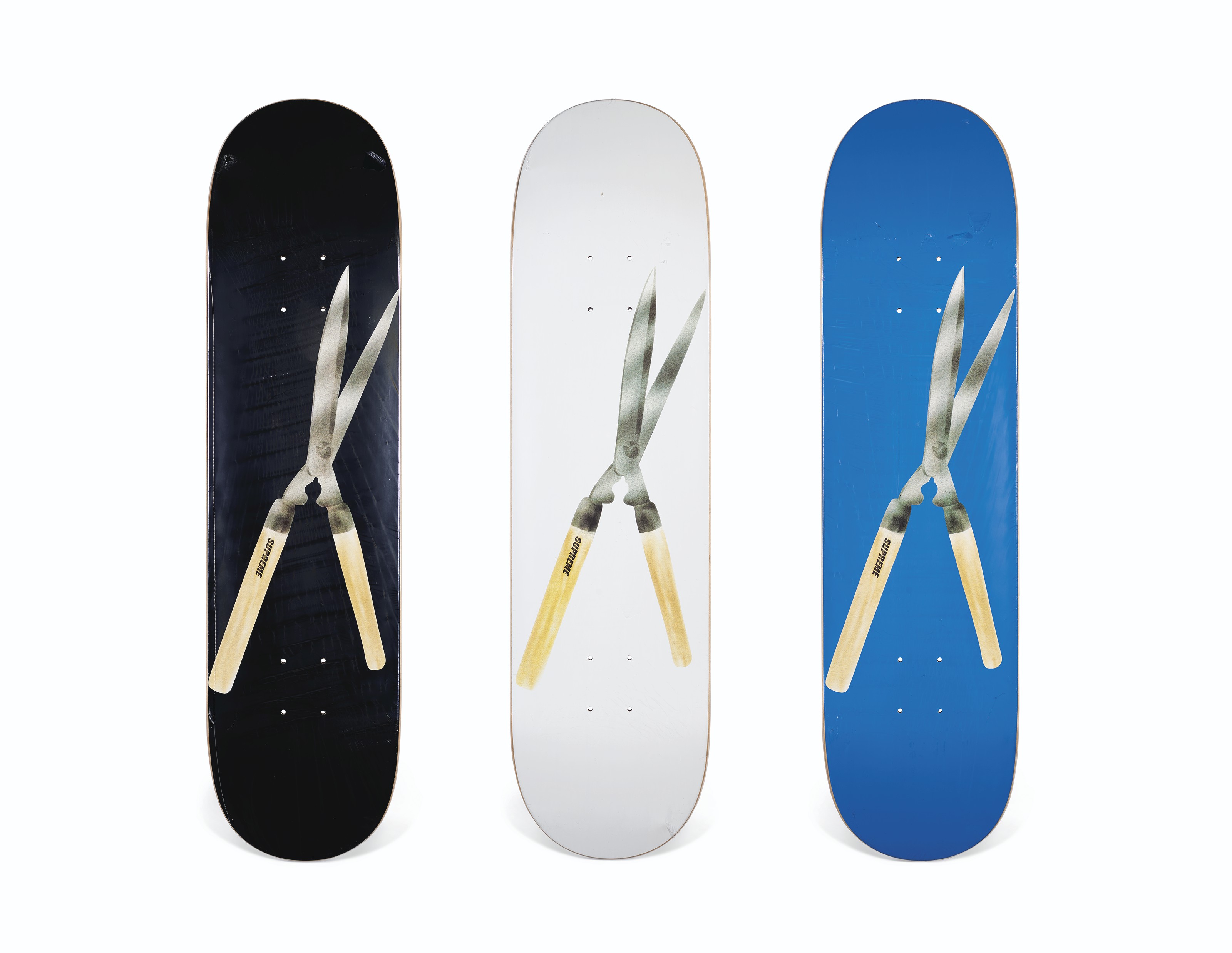 A SET OF THREE SHEARS SKATEBOARDS, SUPREME, 2019 | Christie’s