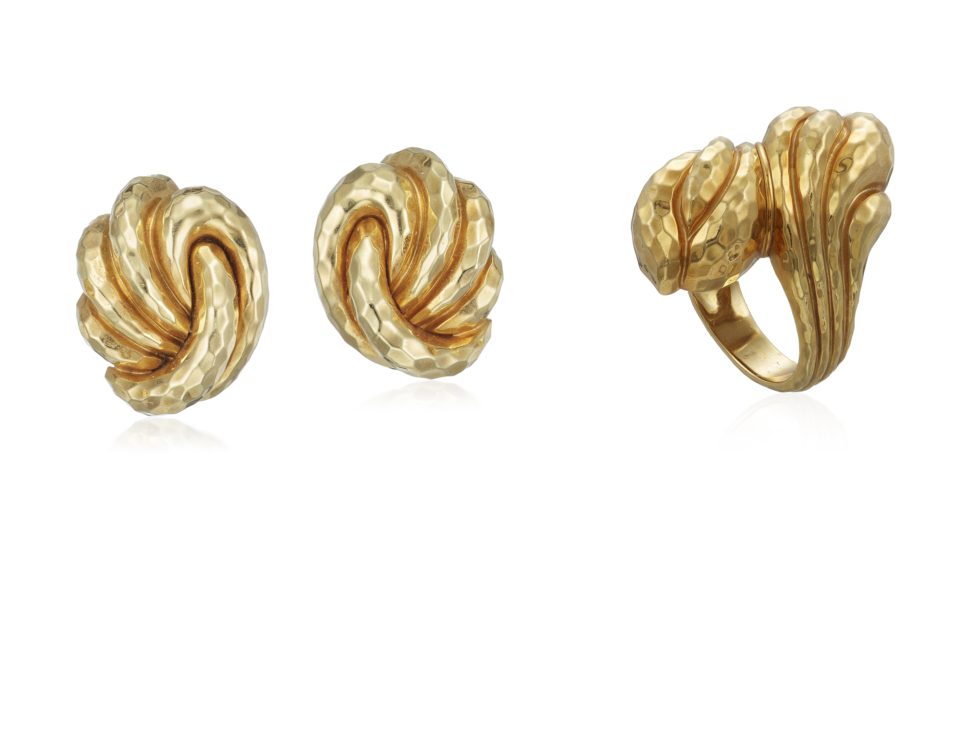 HENRY DUNAY GOLD RING AND EARRINGS, | Christie’s