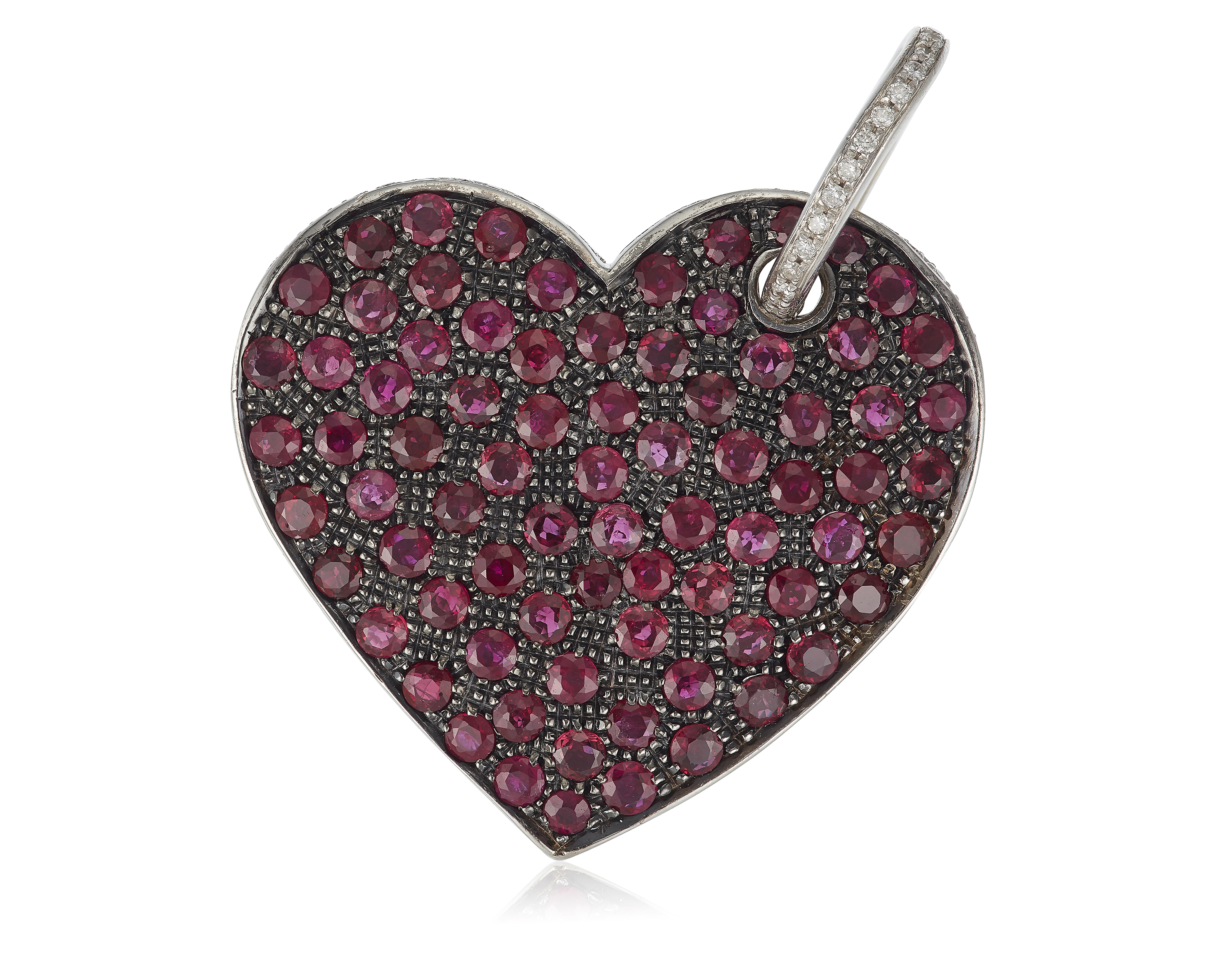 RUBY AND DIAMOND HEART PENDANT, | Christie’s