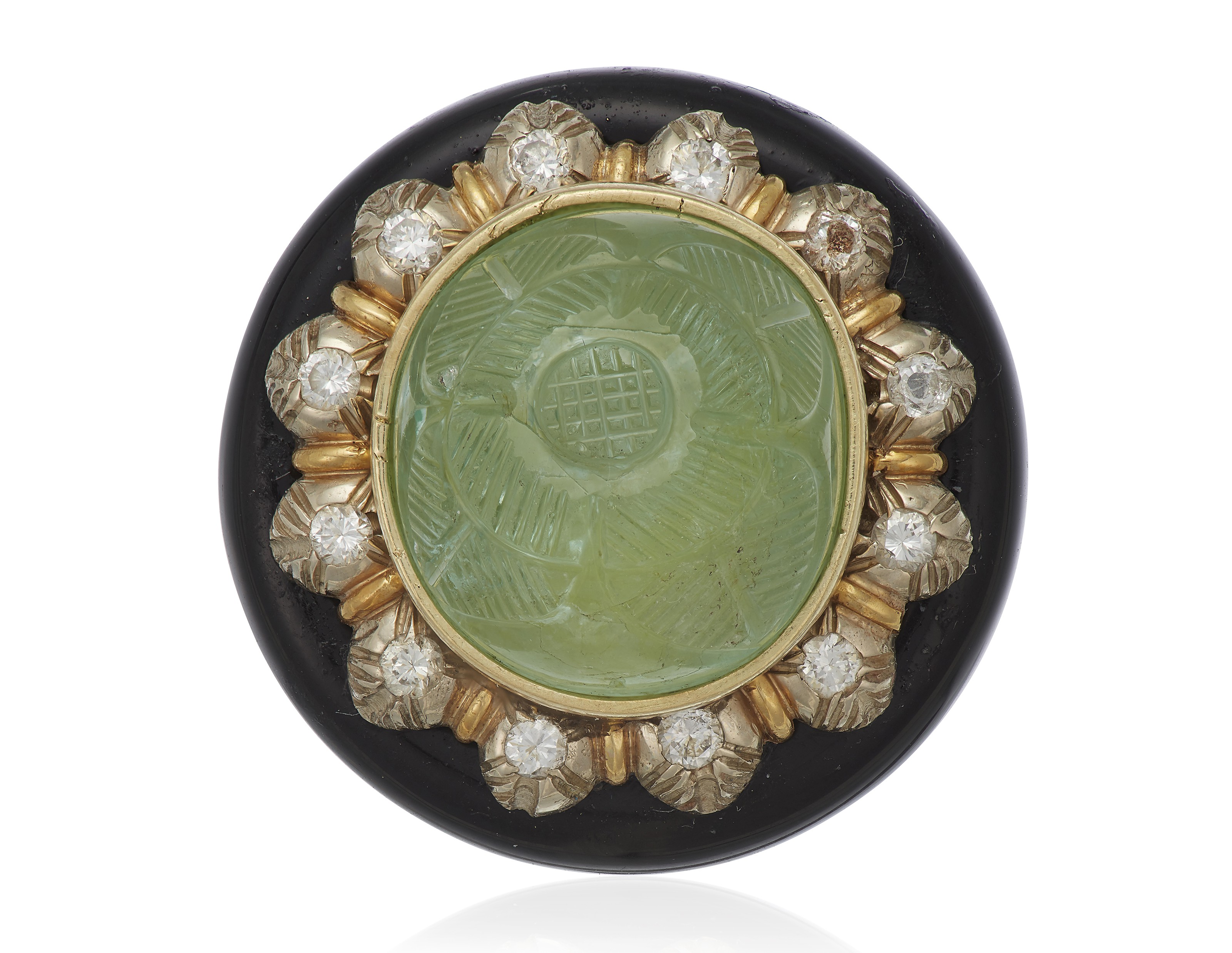CARVED BERYL AND DIAMOND RING, | Christie’s