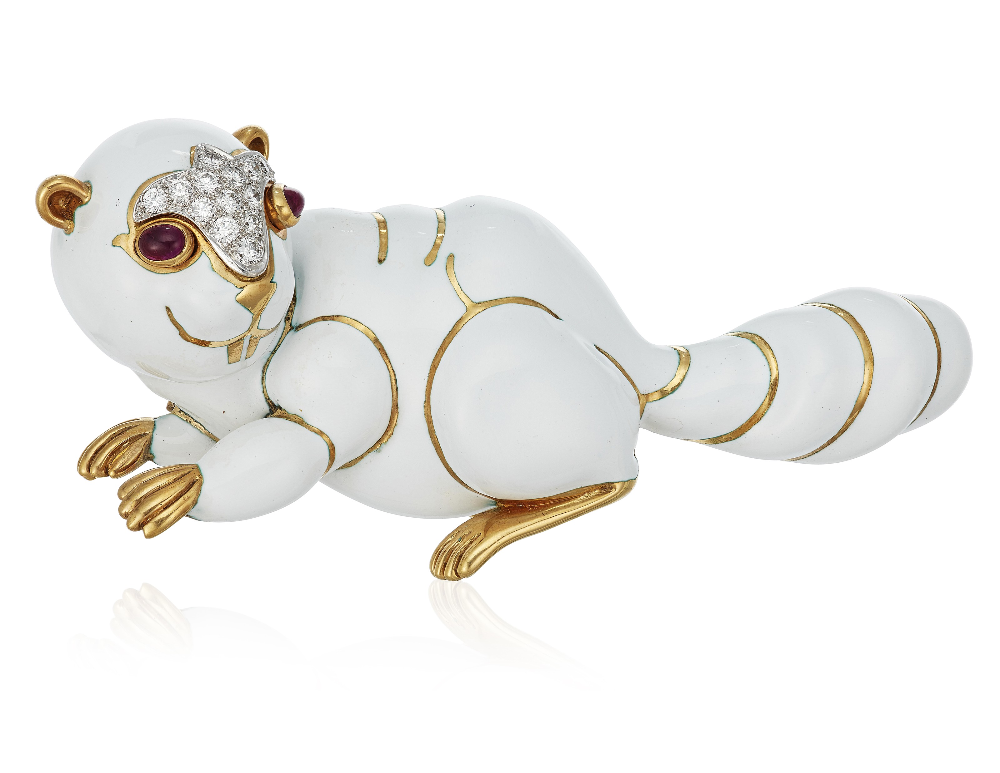 DAVID WEBB DIAMOND AND RUBY BEAVER BROOCH, | Christie’s