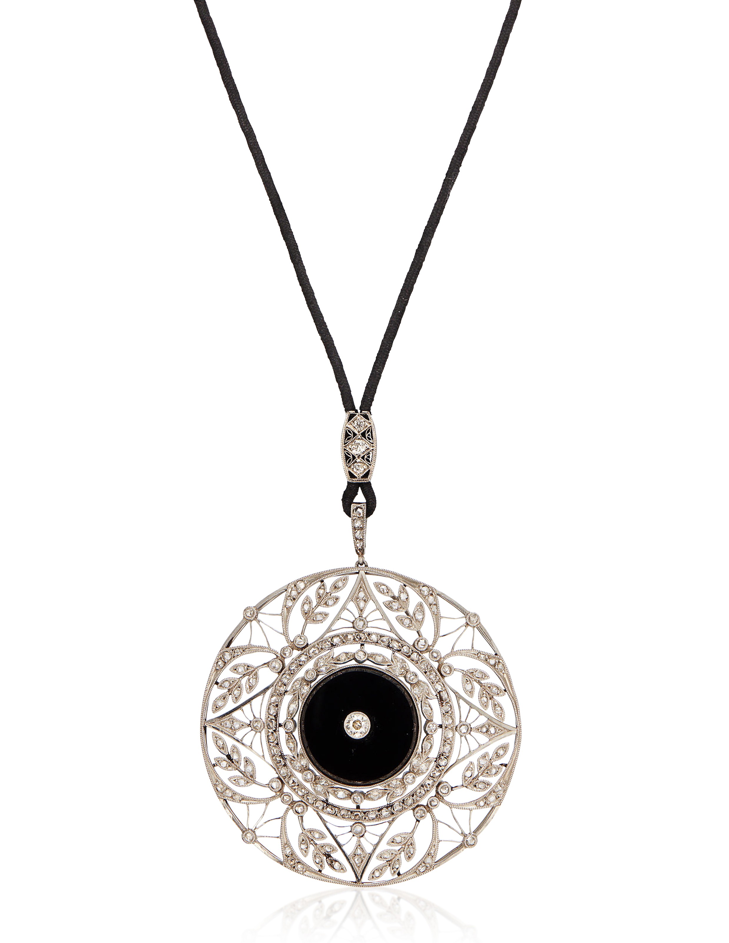 DIAMOND AND ONYX PENDANT NECKLACE, | Christie’s