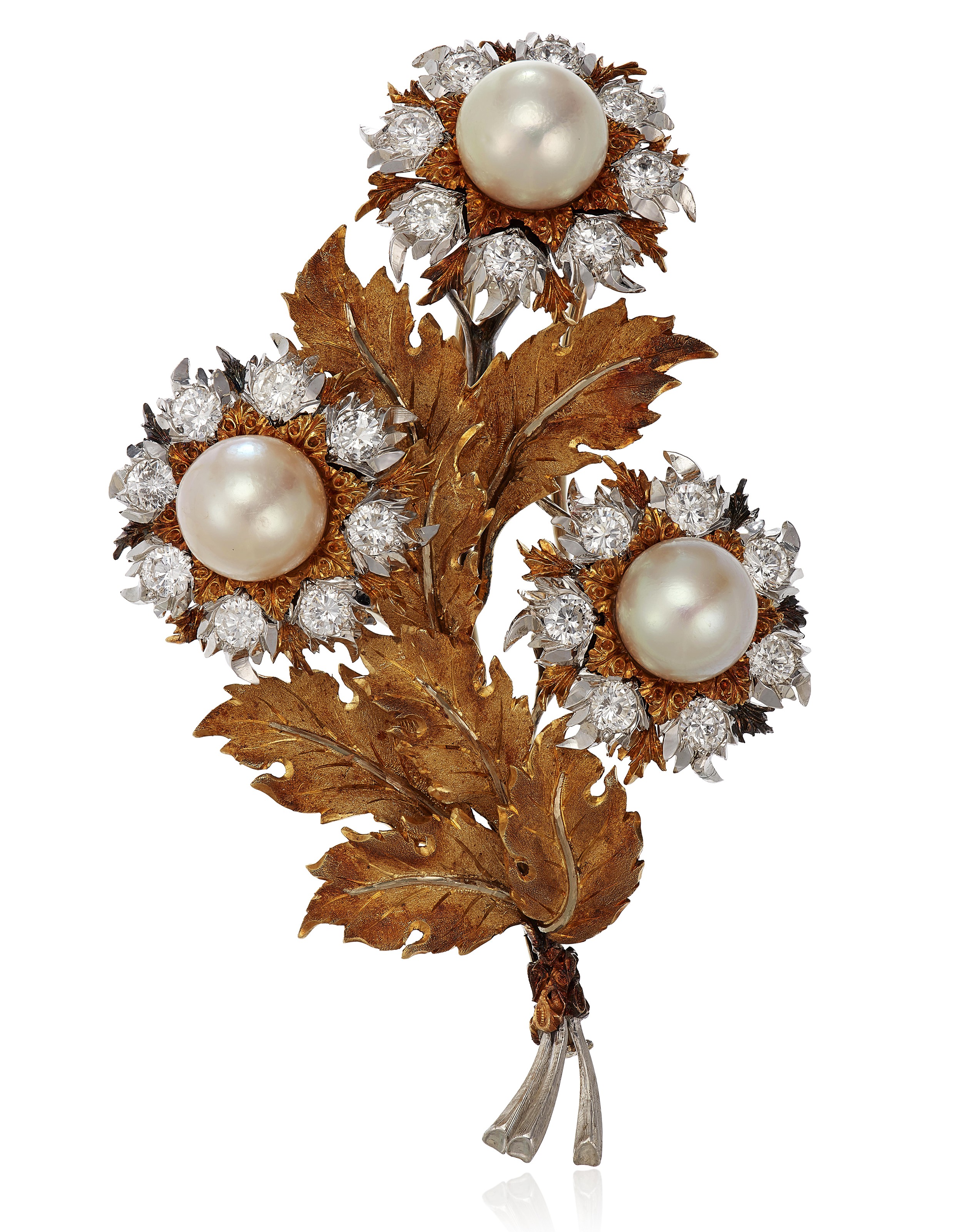BUCCELLATI CULTURED PEARL AND DIAMOND BROOCH, | Christie’s