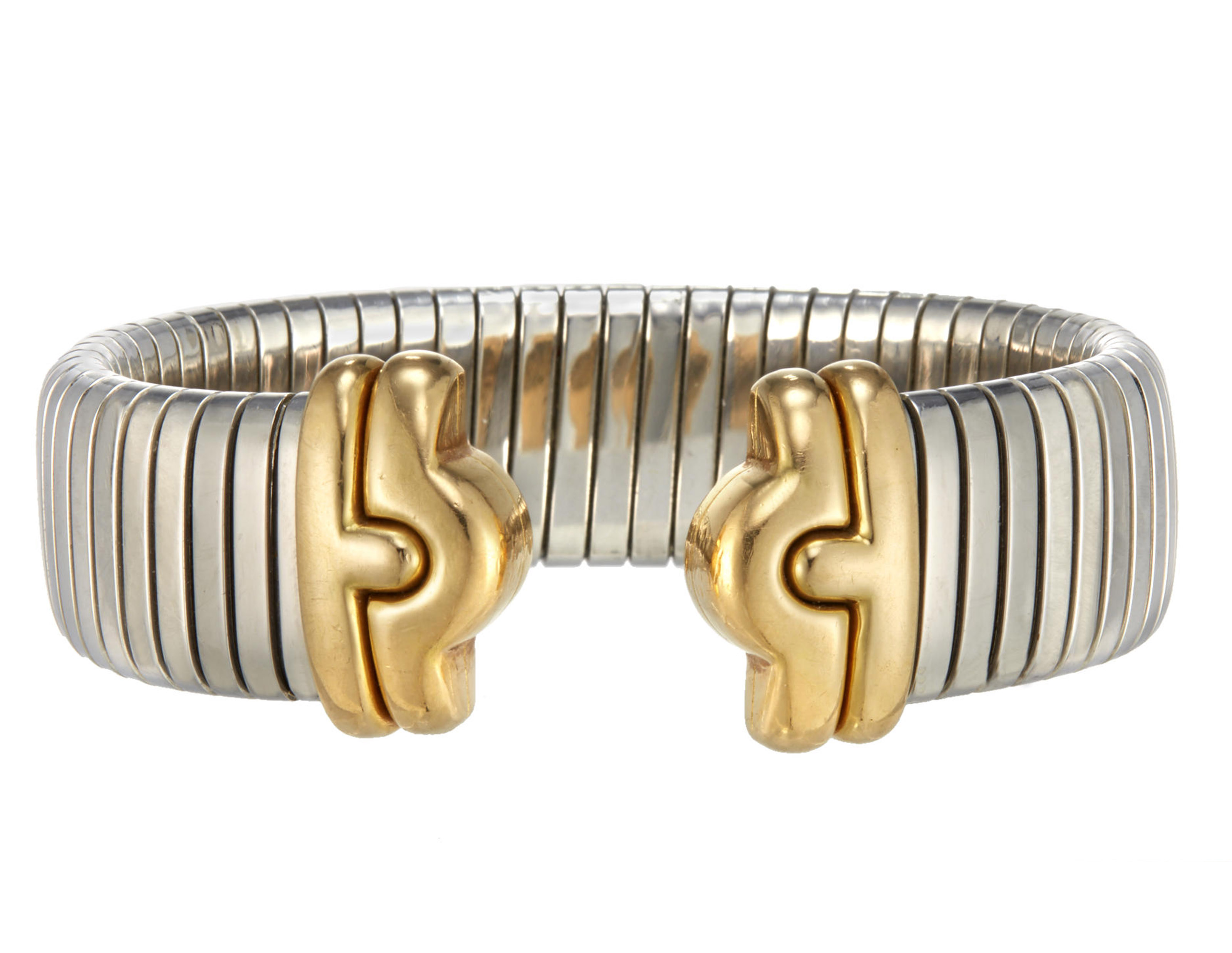 BULGARI 'PARENTESI' STEEL AND GOLD BRACELET, | Christie’s