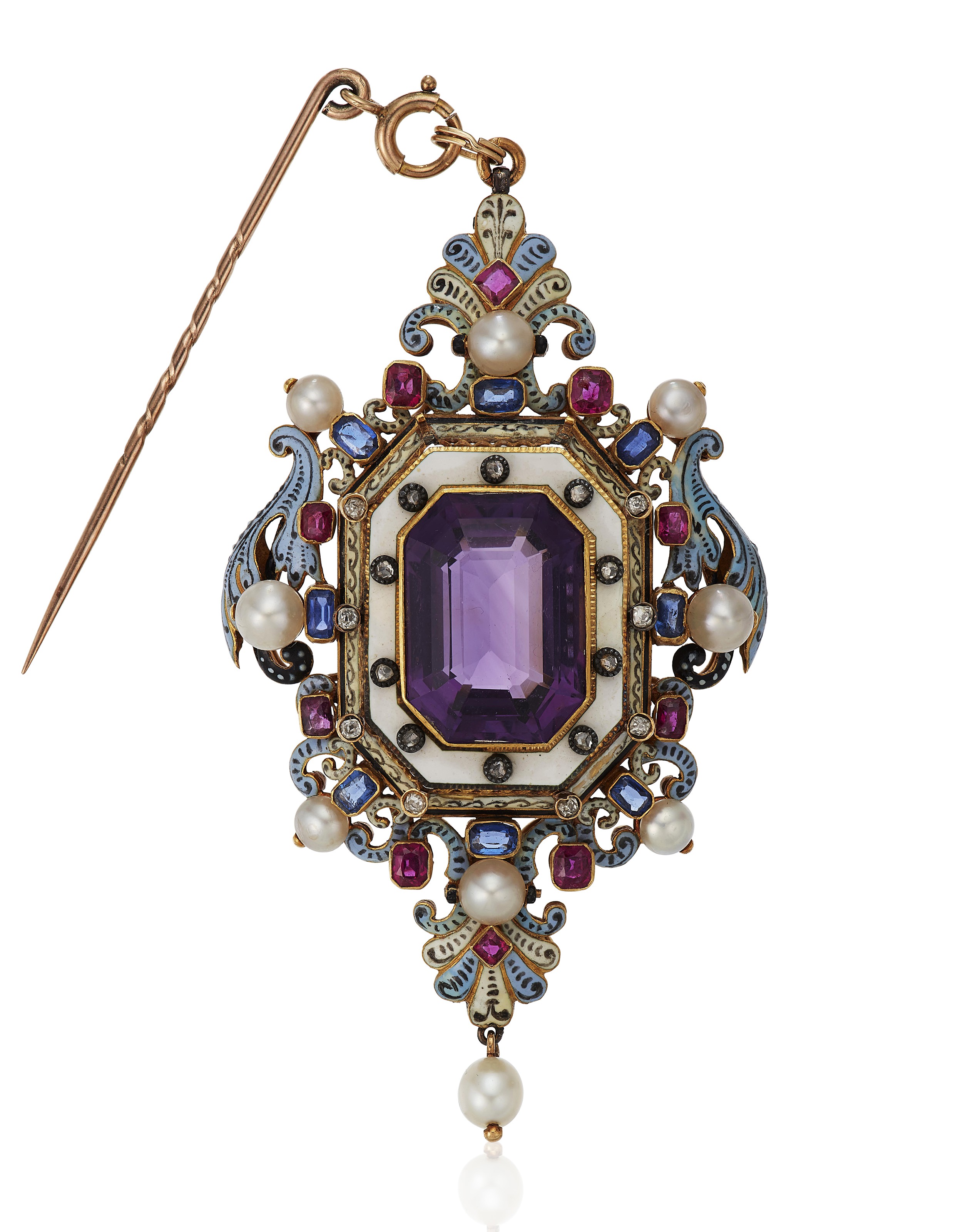 ANTIQUE RENAISSANCE REVIVAL MULTI-GEM PENDANT BROOCH, | Christie’s
