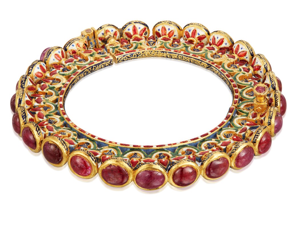 RUBY AND ENAMEL INDIAN BANGLE BRACELET, | Christie’s