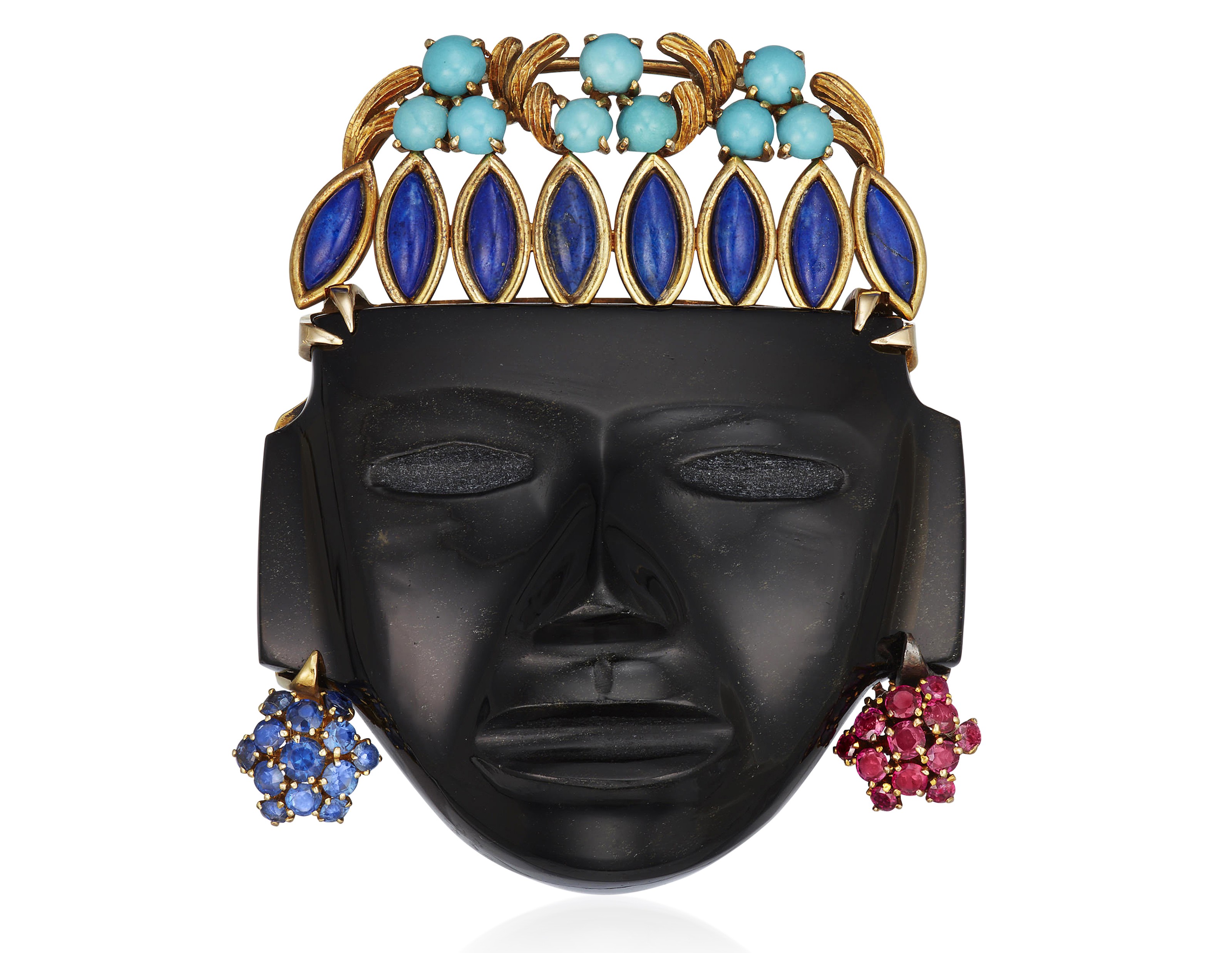 MULTI-GEM MASK BROOCH, | Christie’s