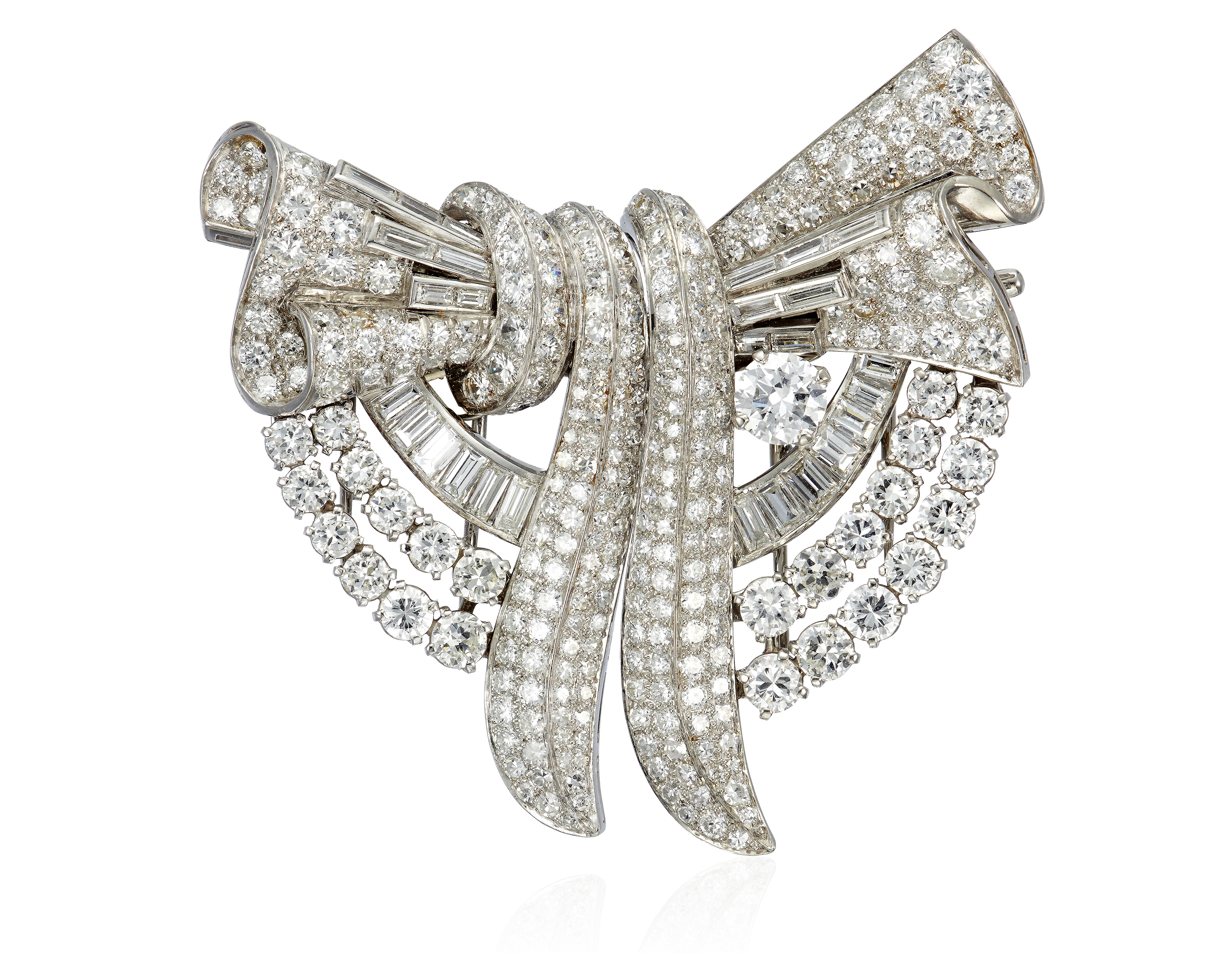 DIAMOND DOUBLE-CLIP BROOCH, | Christie’s