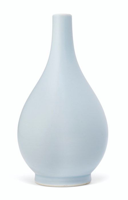 A VERY RARE SMALL CLAIR-DE-LUNE-GLAZED PEAR-SHAPED BOTTLE VASE ...