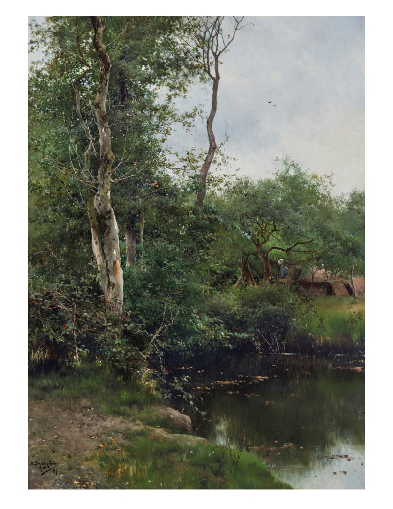 Emilio Sánchez Perrier (Spanish, 1855-1907), L'étang à Friaucourt, Ault ...