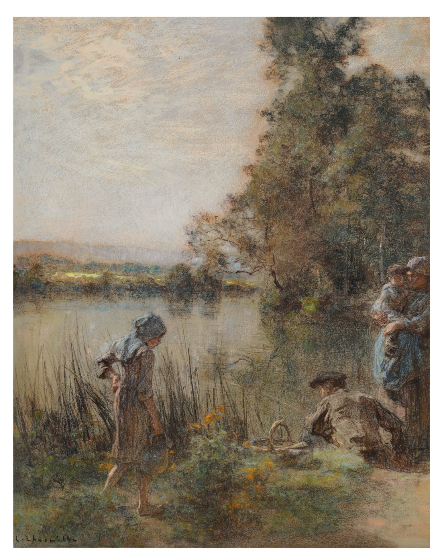 Léon Augustin Lhermitte (French, 1844-1925), Pêcheur et sa famille ...