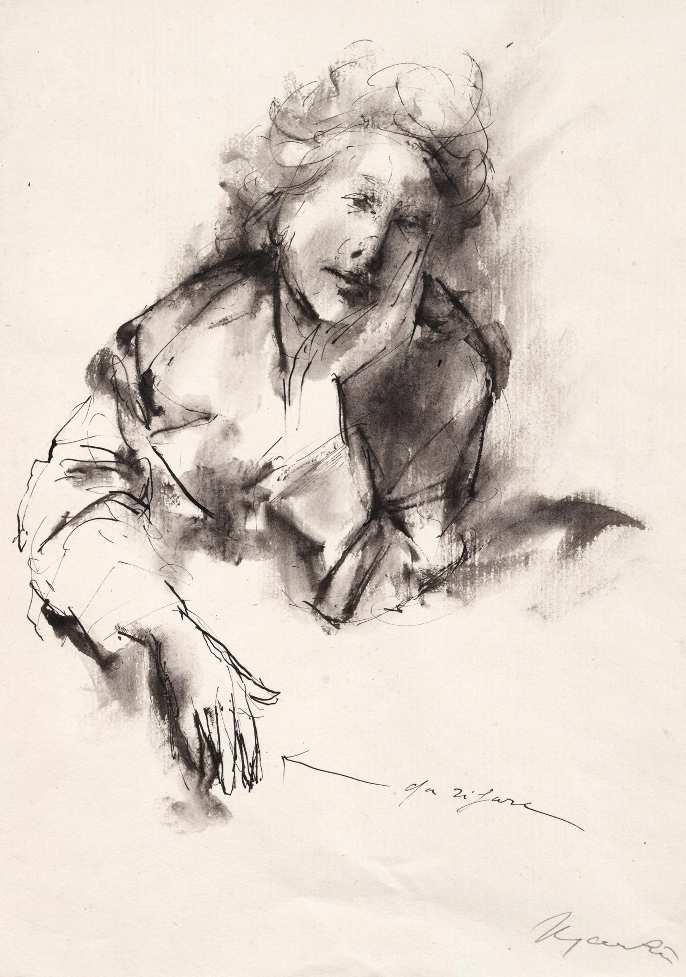 Giacomo Manzù (1908-1991), Studio per il grande ritratto di Signora ...