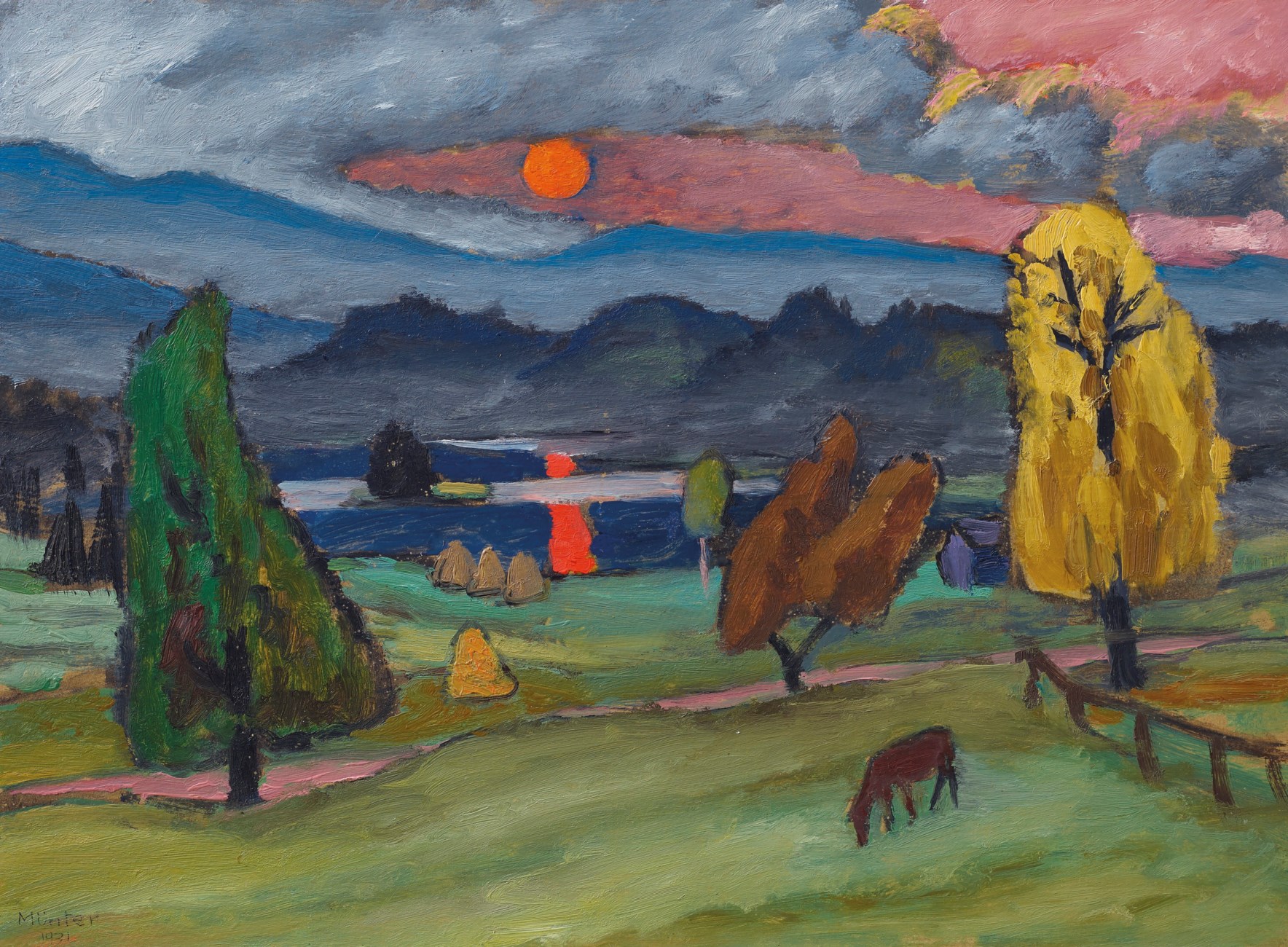 Gabriele Münter (1877-1962), Staffelsee mit Nebelsonne | Christie's