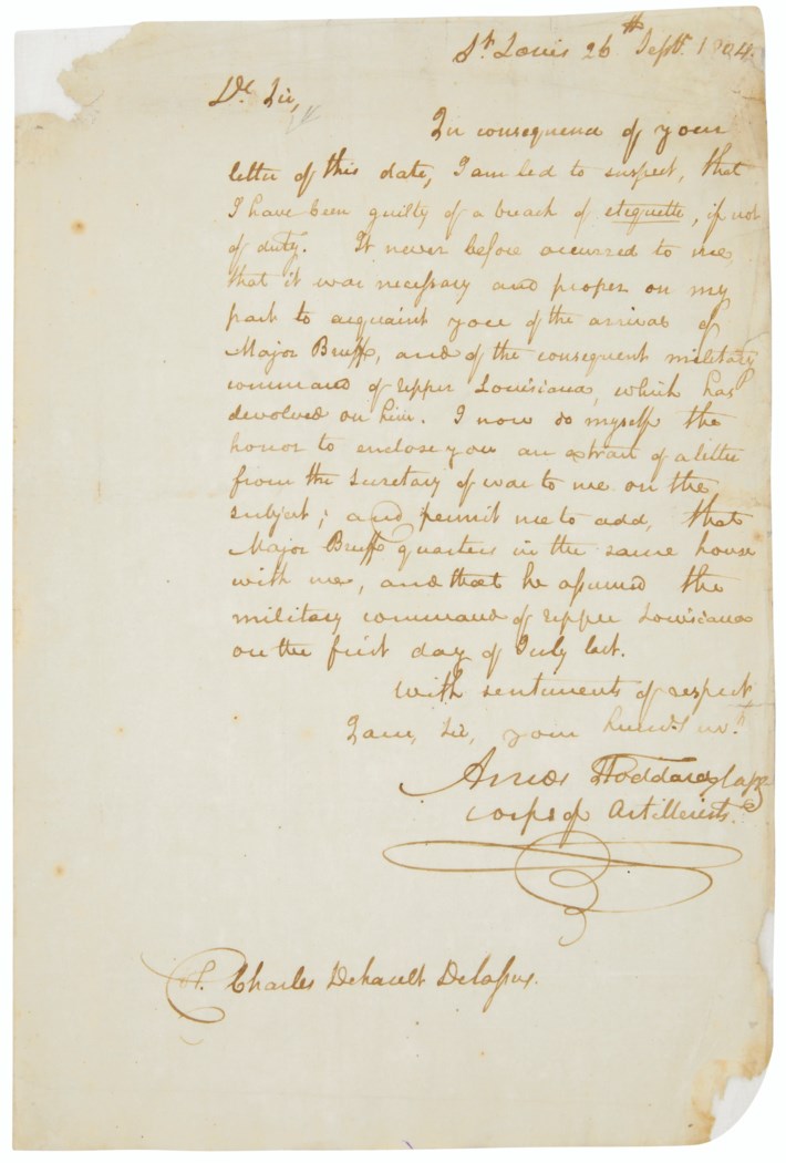 Transferring control of upper Louisiana to the U.S., AMOS STODDARD ...