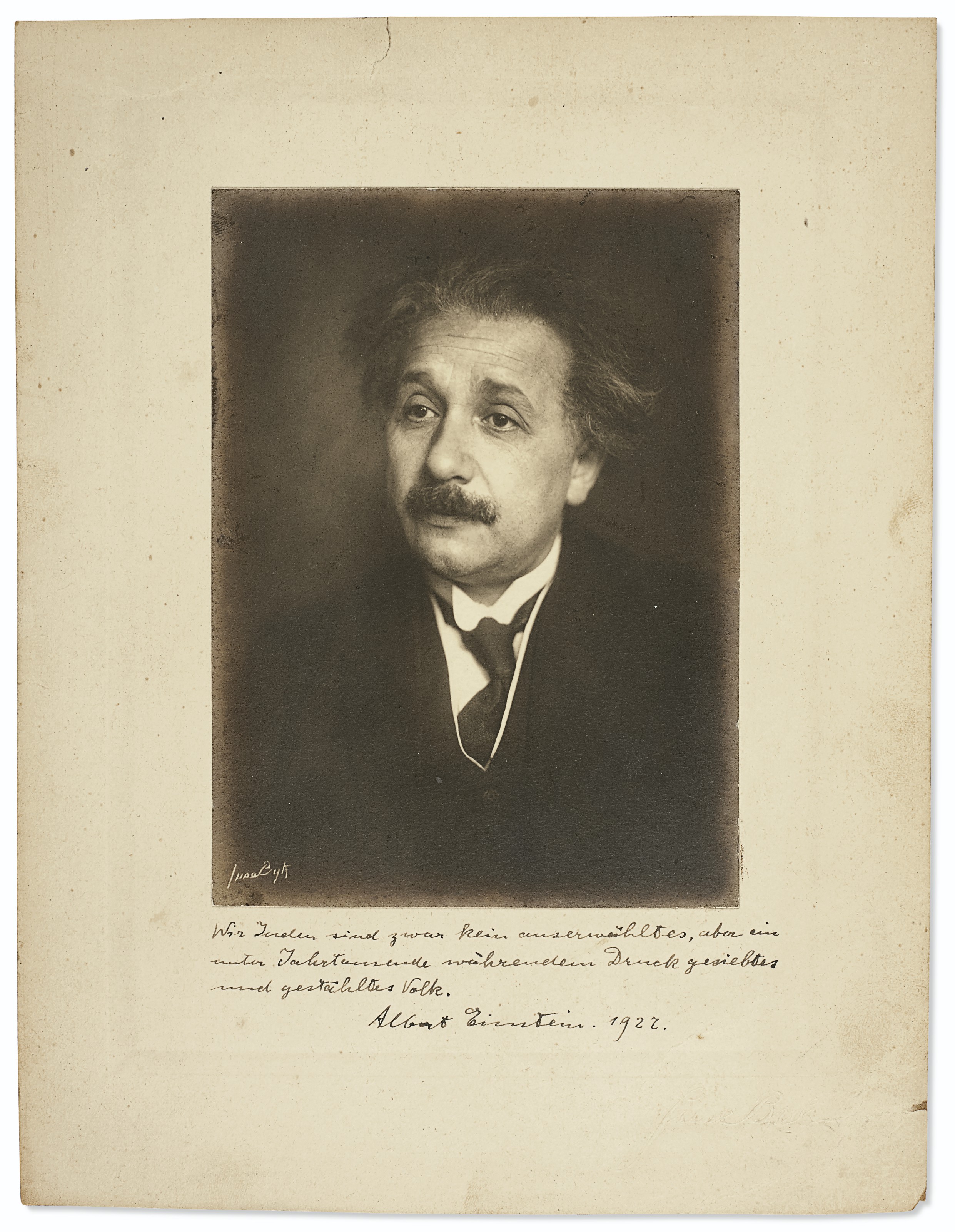 "We Jews are ... not a chosen people" , ALBERT EINSTEIN, 1927 | Christie's