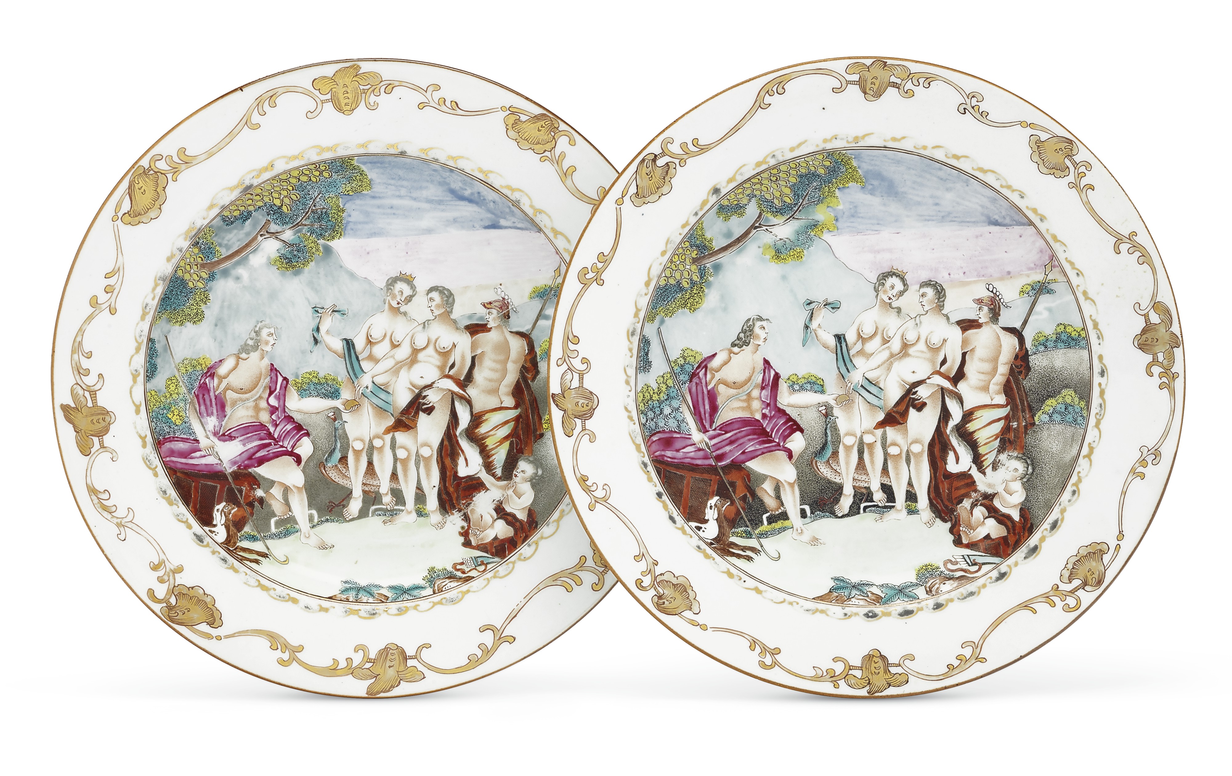 A PAIR OF 'JUDGMENT OF PARIS' PLATES