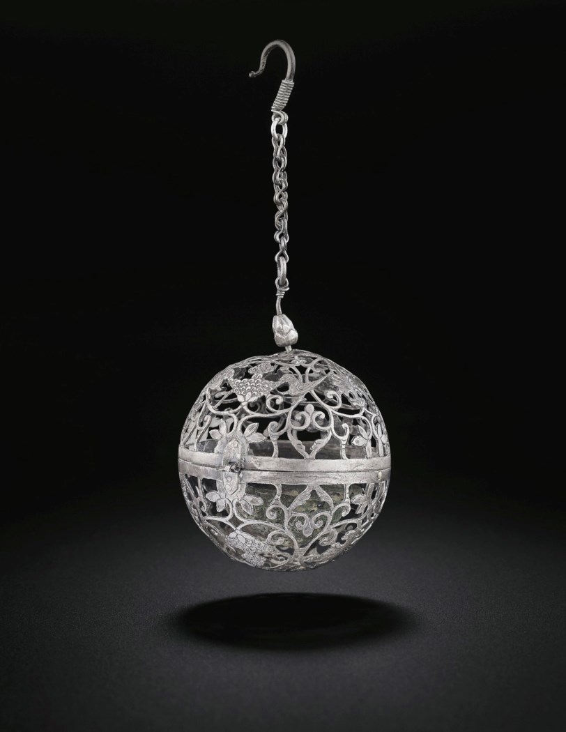 A RARE SILVER SPHERICAL CENSER, TANG DYNASTY (AD 618-907) | Christie's