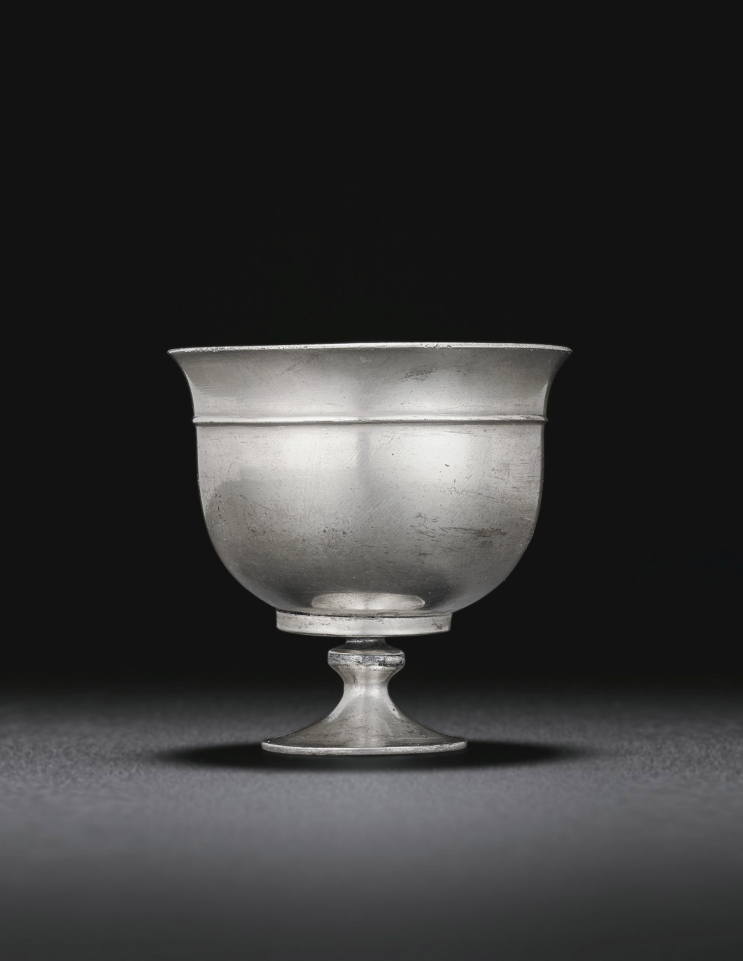A RARE PLAIN SILVER STEM CUP