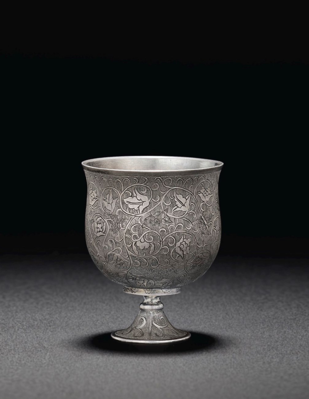 A RARE SILVER STEM CUP, TANG DYNASTY (AD 618-907) | Christie's