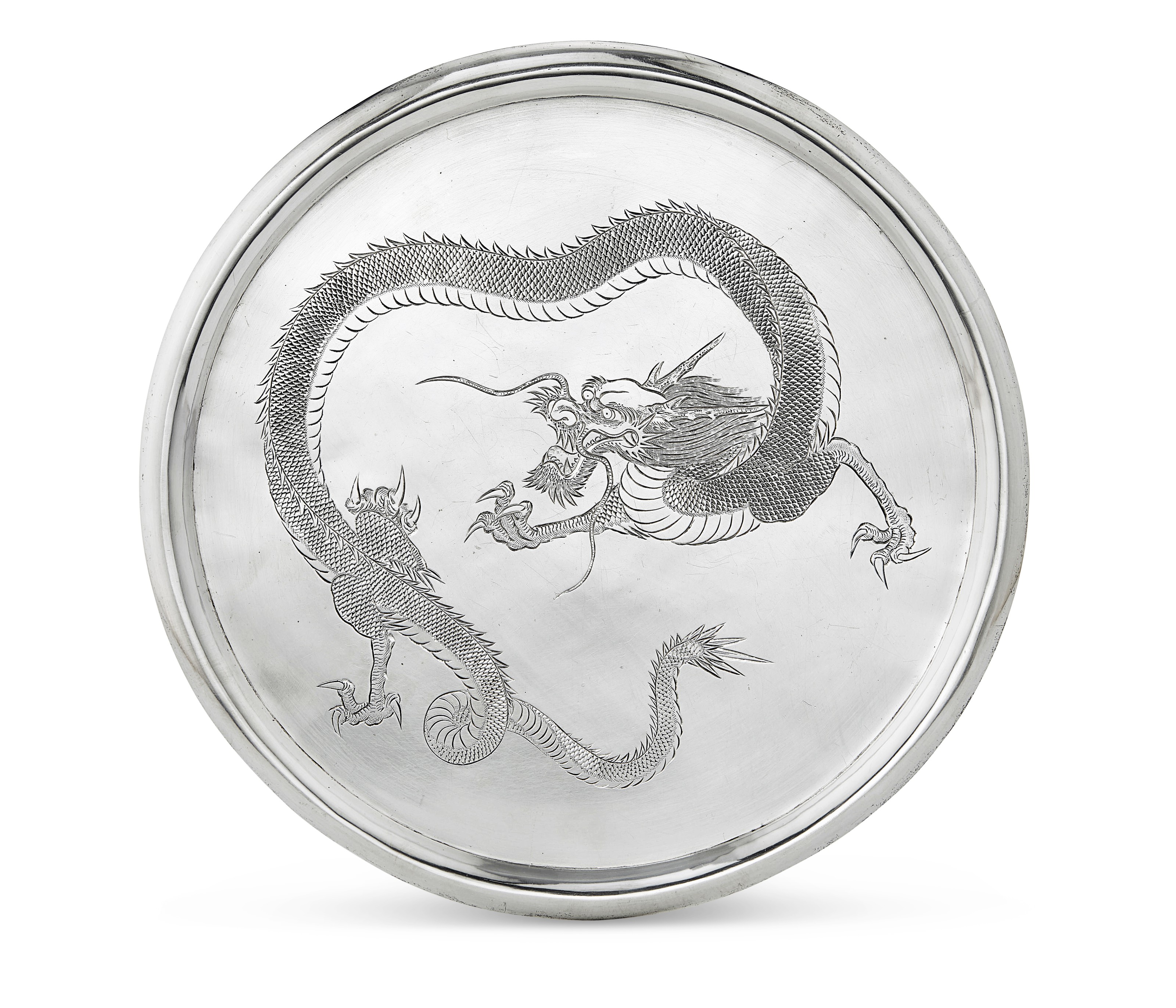 A CHINESE EXPORT SILVER SALVER, MARK OF QUAN, SHANGHAI, RETAILED BY ...
