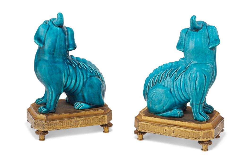 A PAIR OF TURQUOISE-GLAZED FIGURES OF LUDUAN, 18TH-19TH CENTURY ...