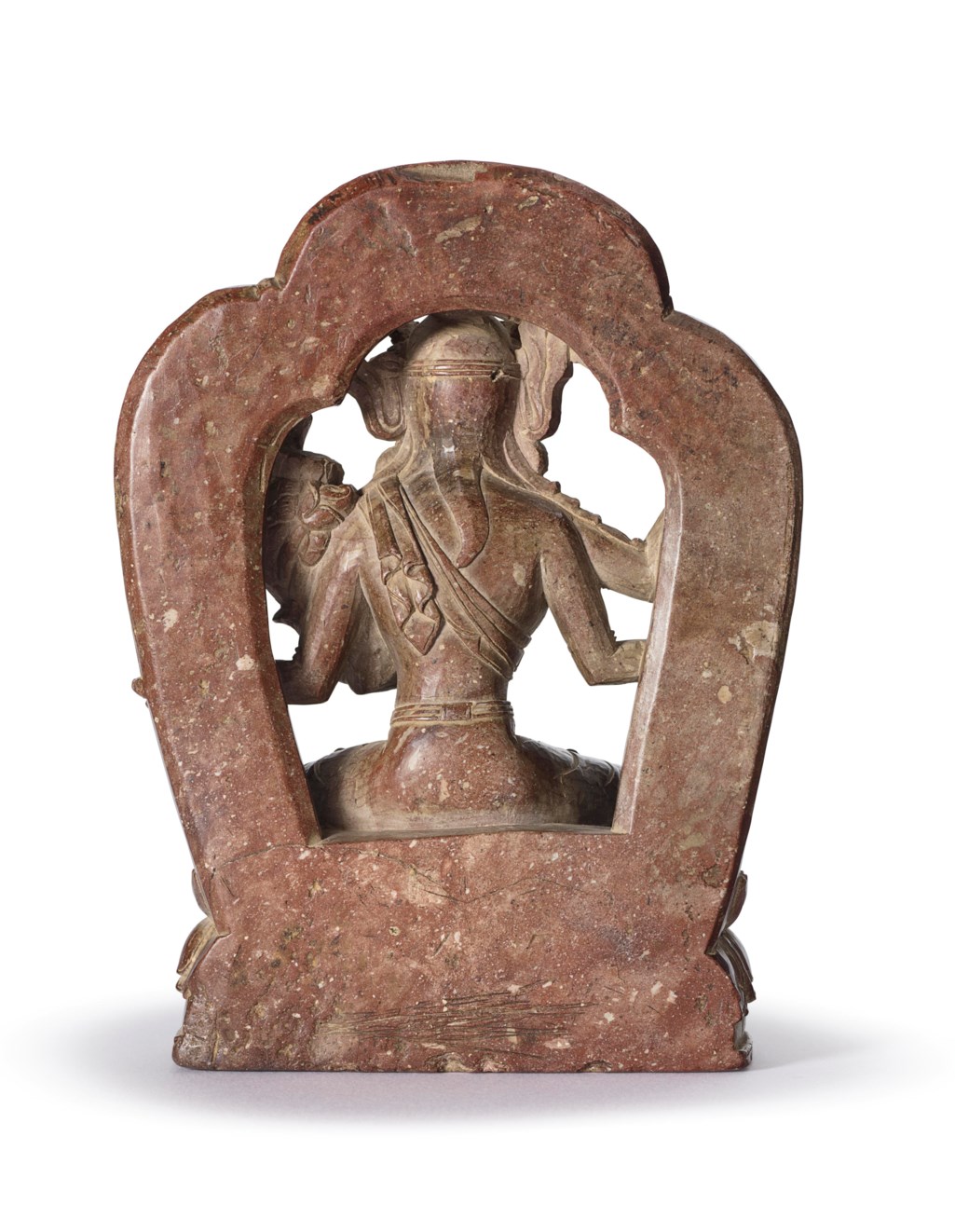 A RARE CARVED STONE FIGURE OF NAMASANGITI MANJUSHRI, TIBET, 14TH-15TH ...