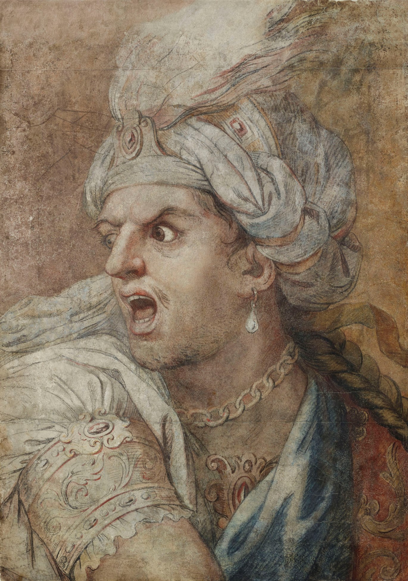 CHARLES LE BRUN ET ATELIER (PARIS 1610-1690), Tête de soldat persan ...