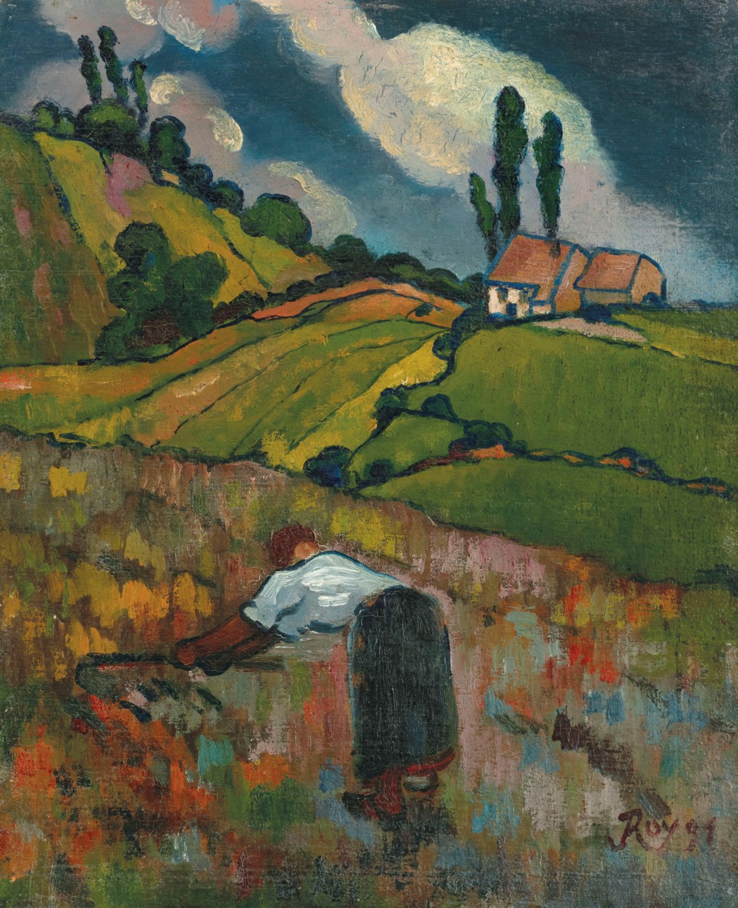 Louis Roy (1862-1907), Paysanne à la moisson | Christie's