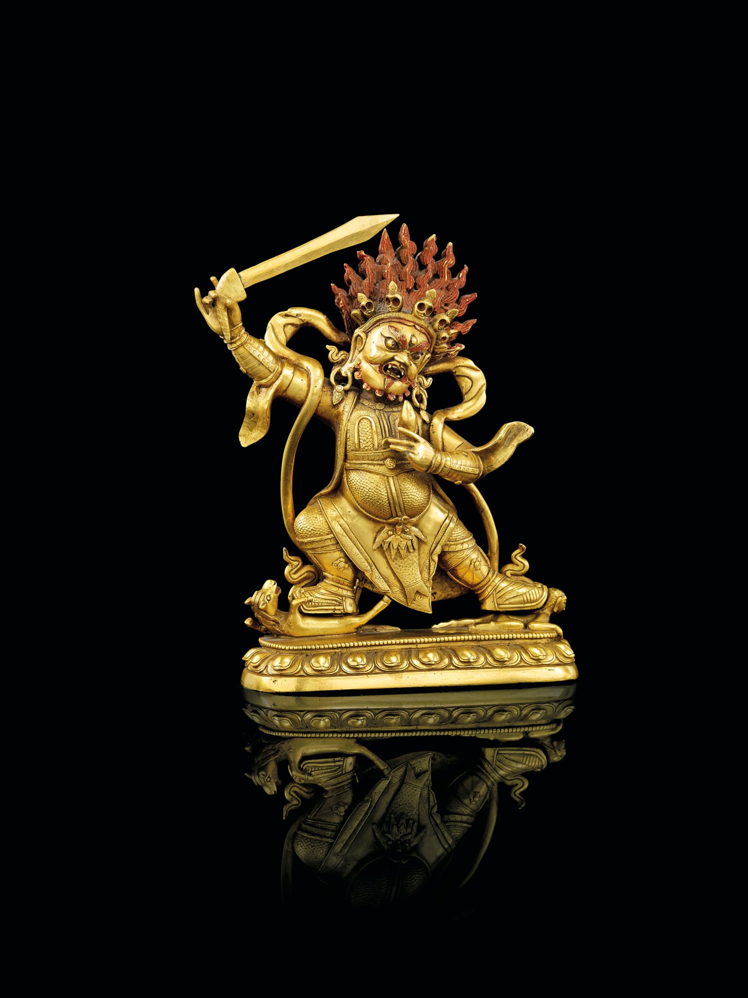 STATUE DE BEGTSE EN BRONZE DORE, CHINE, DYNASTIE QING, XVIIIEME SIECLE ...