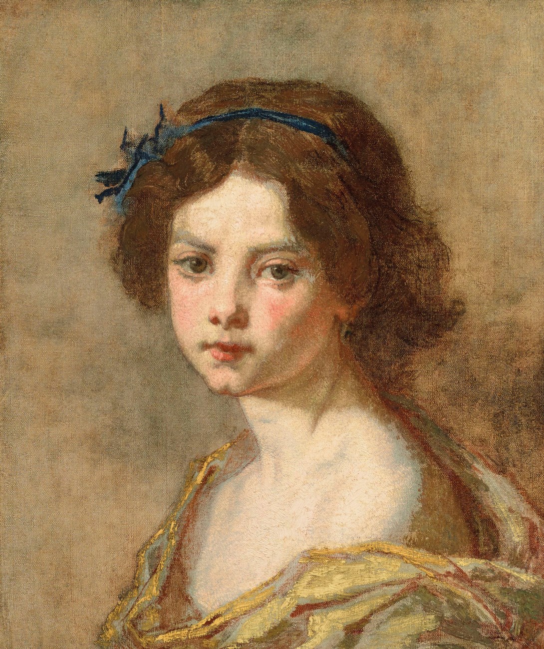 THOMAS COUTURE (SENLIS 1815 - 1879 VILLIERS-LE-BEL), Portrait de jeune ...