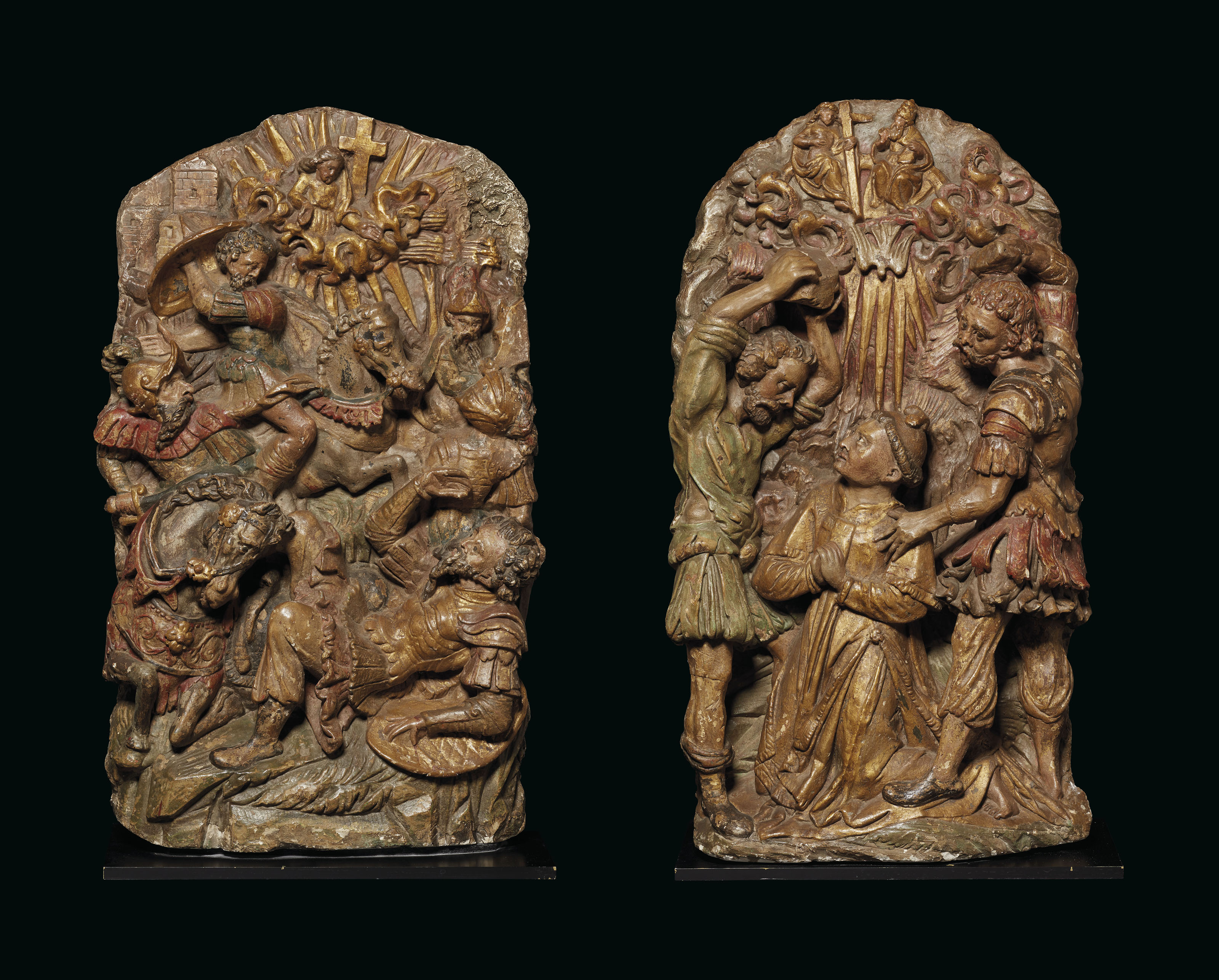 PAIRE DE RELIEFS EN MARBRE REPRESENTANT DES ROIS GOTHS - auctions ...