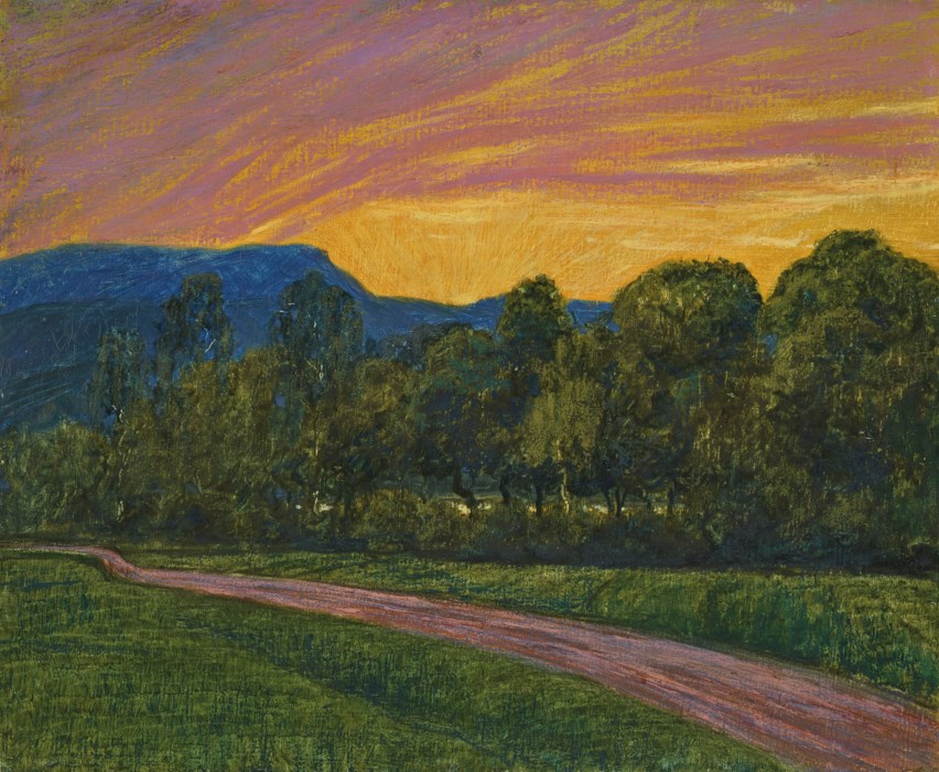 ERNST SAMUEL GEIGER (1876-1965), Am Flussufer nach Sonnenuntergang, um ...