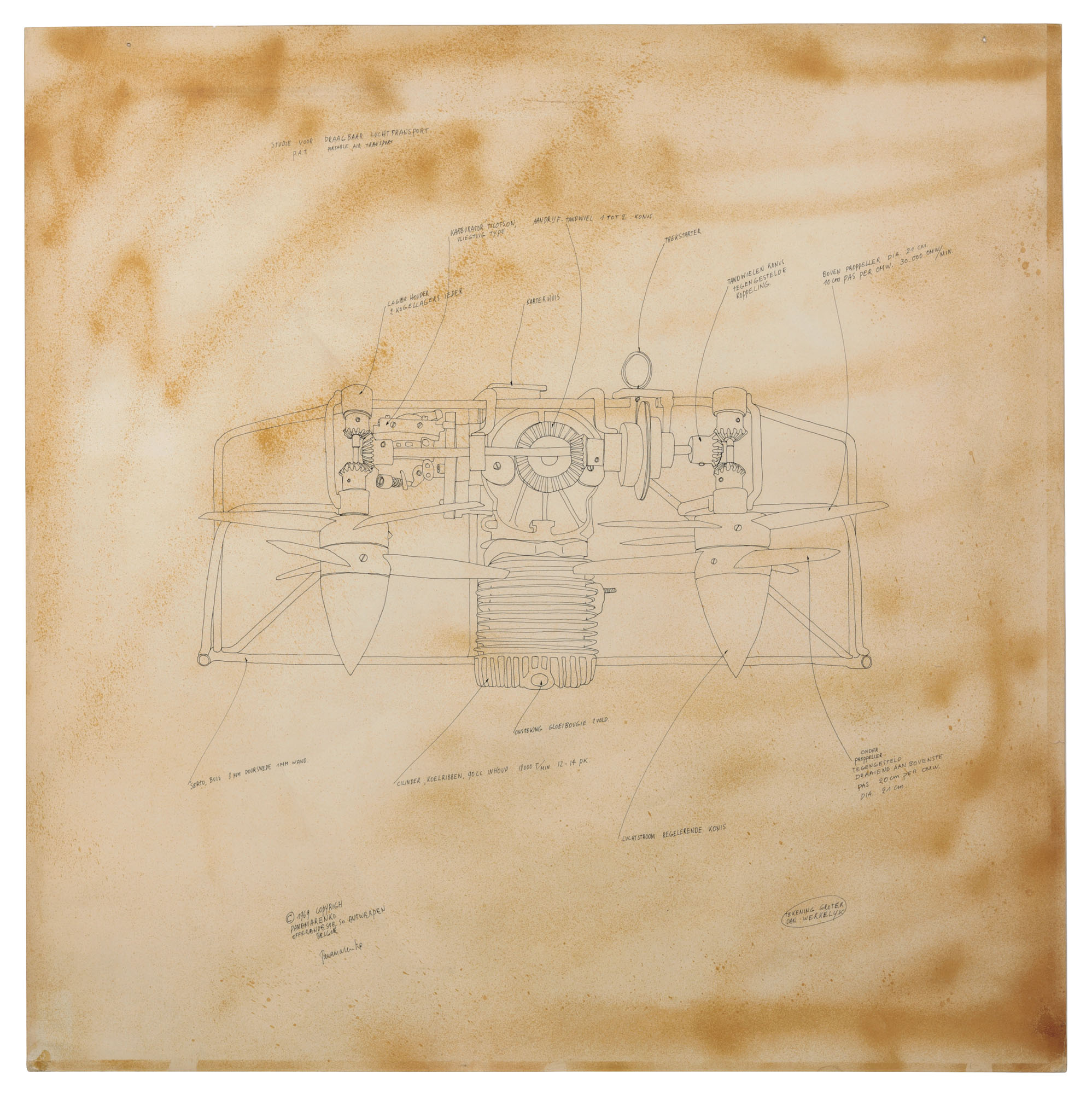 Panamarenko (1940-2019), Study for Portable Air Transport | Christie’s