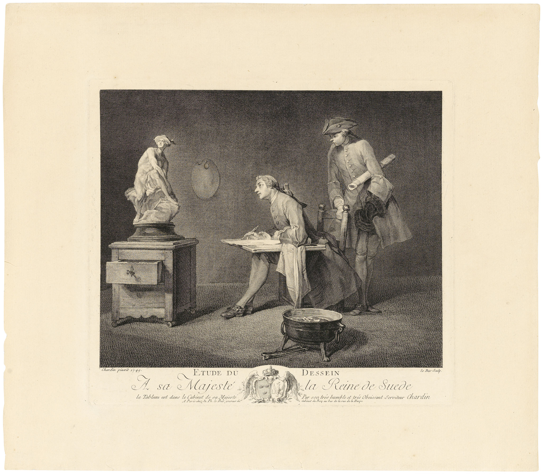 JACQUES-PHILIPPE LEBAS (1707-1783) AFTER JEAN BAPTISTE SIMÉON CHARDIN ...