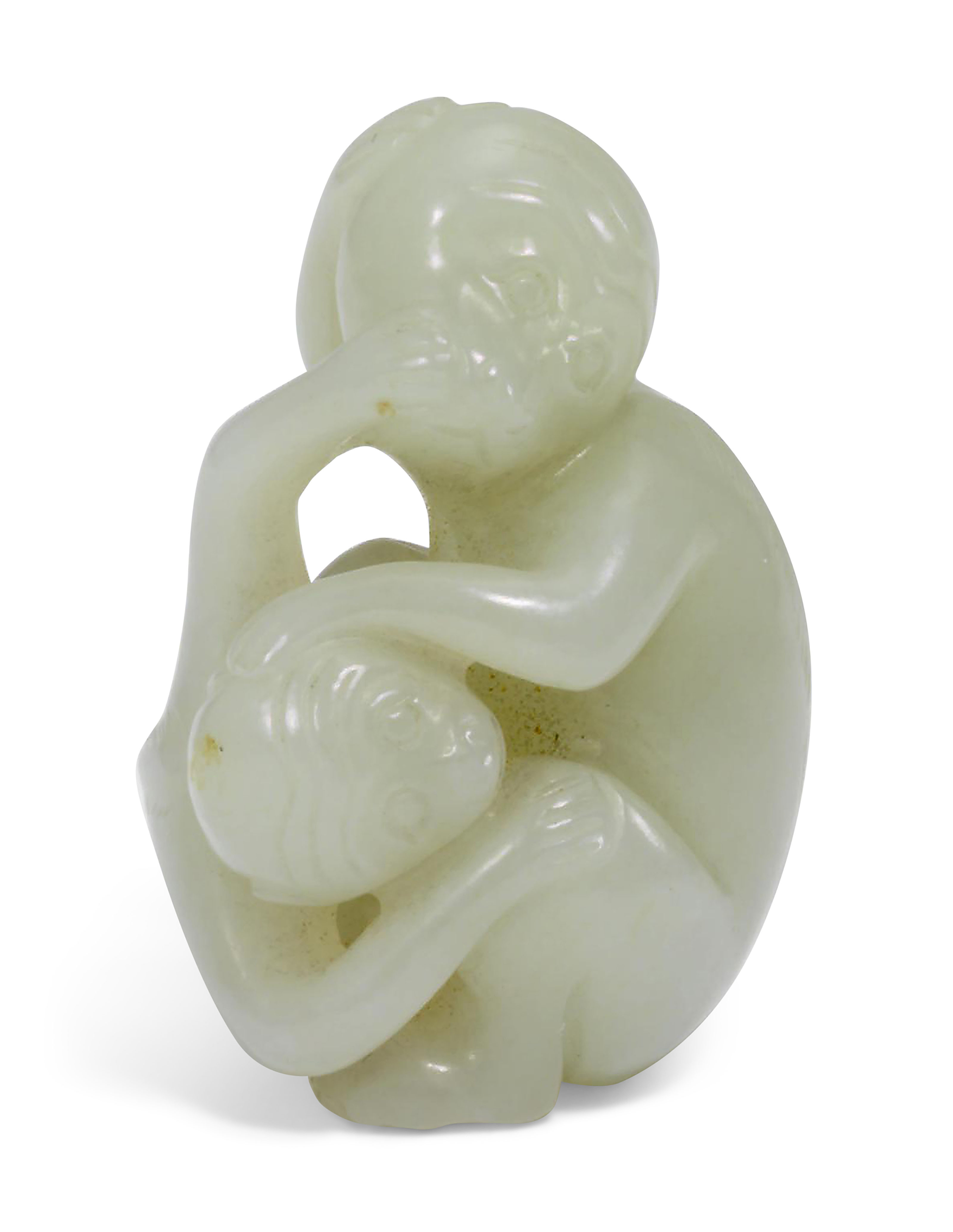 A GREENISH-WHITE JADE 'MONKEY' GROUP, 18TH-19TH CENTURY | Christie’s