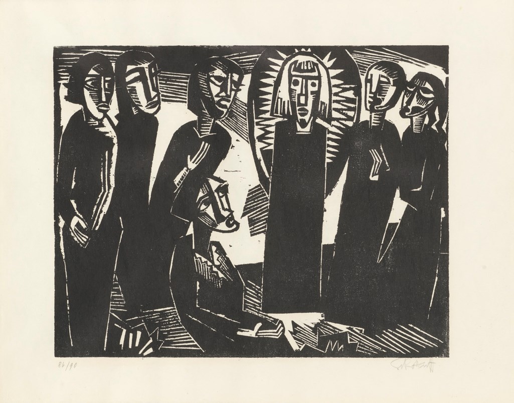 KARL SCHMIDT-ROTTLUFF (1884-1976), Christ among the women, from: Anno ...