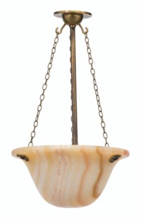 SEVEN ALABASTER HANGING DISH-LIGHTS, BY ROBERT KIME LTD., MODERN ...