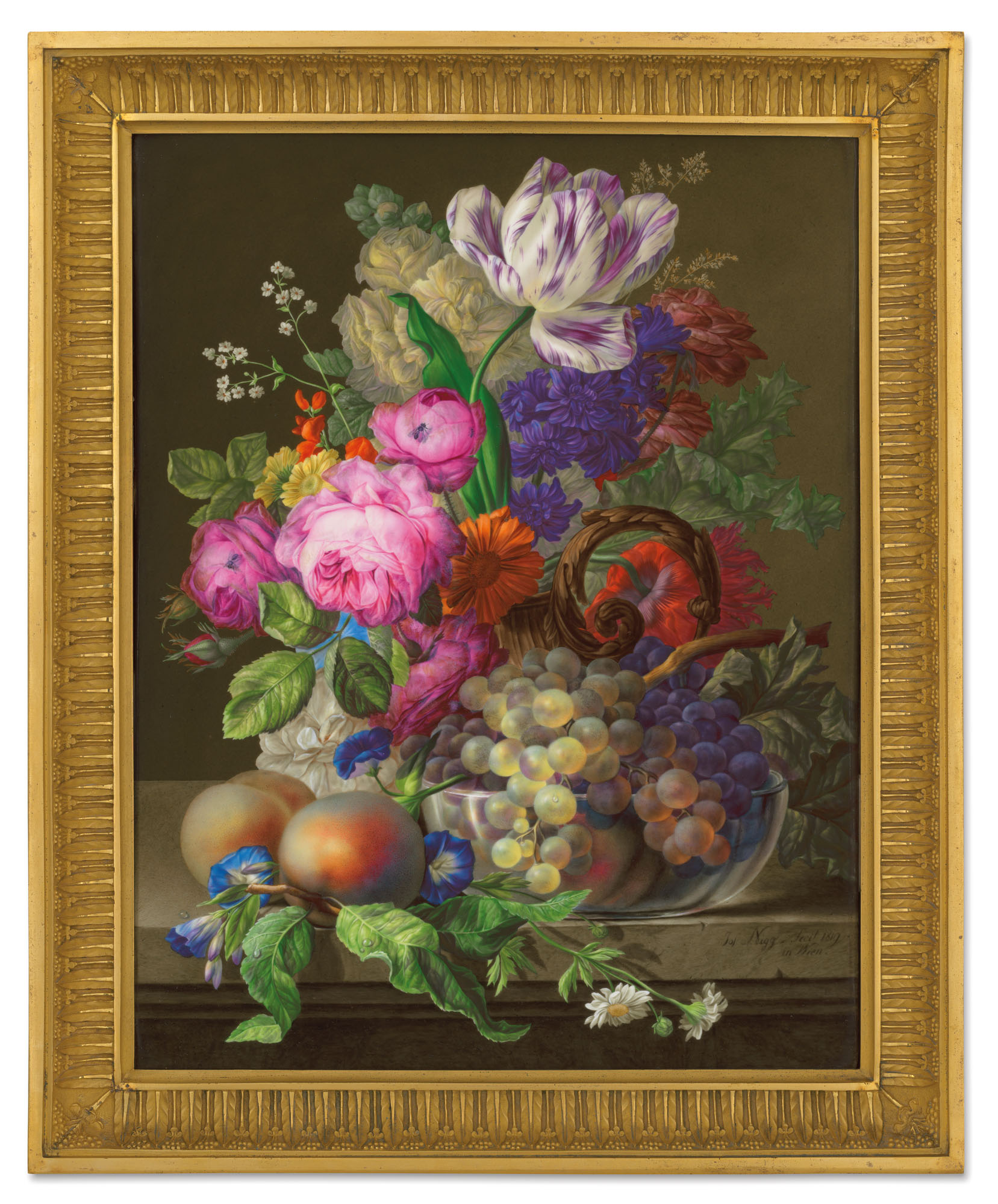 A VIENNA PORCELAIN RECTANGULAR PLAQUE BY JOSEPH NIGG