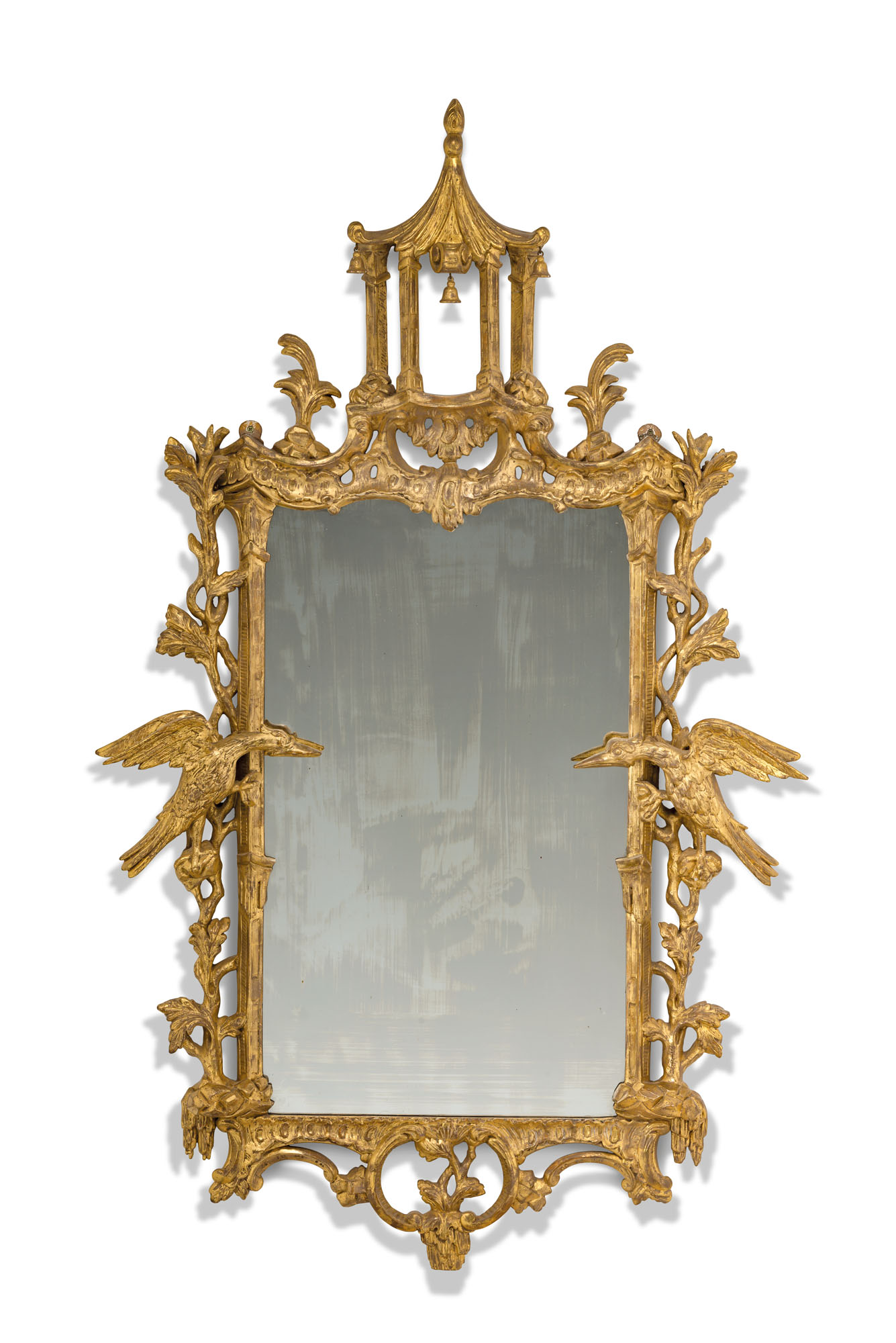 A GILTWOOD MIRROR