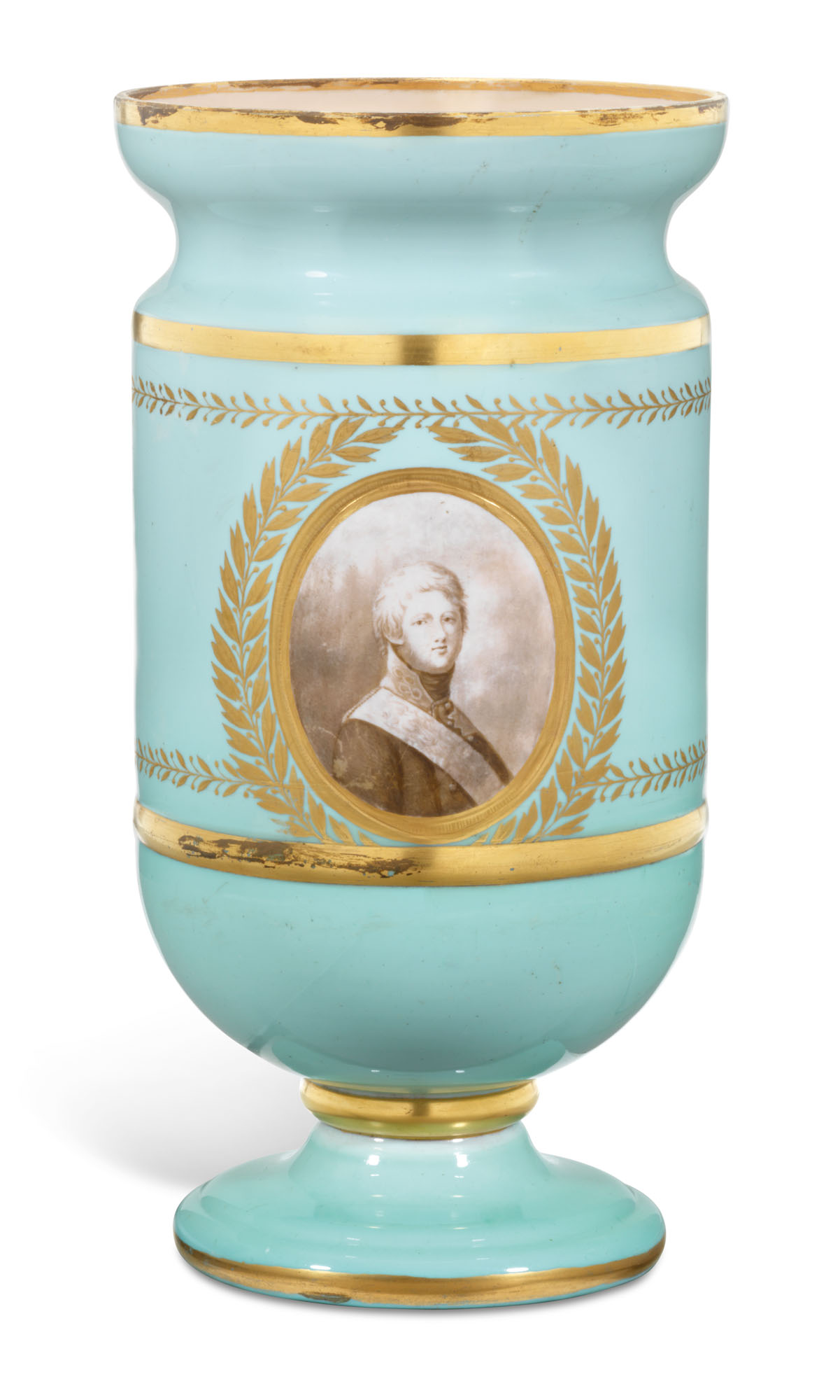 A GLASS VASE, BY THE IMPERIAL GLASS WORKS, ST PETERSBURG, PERIOD OF ...