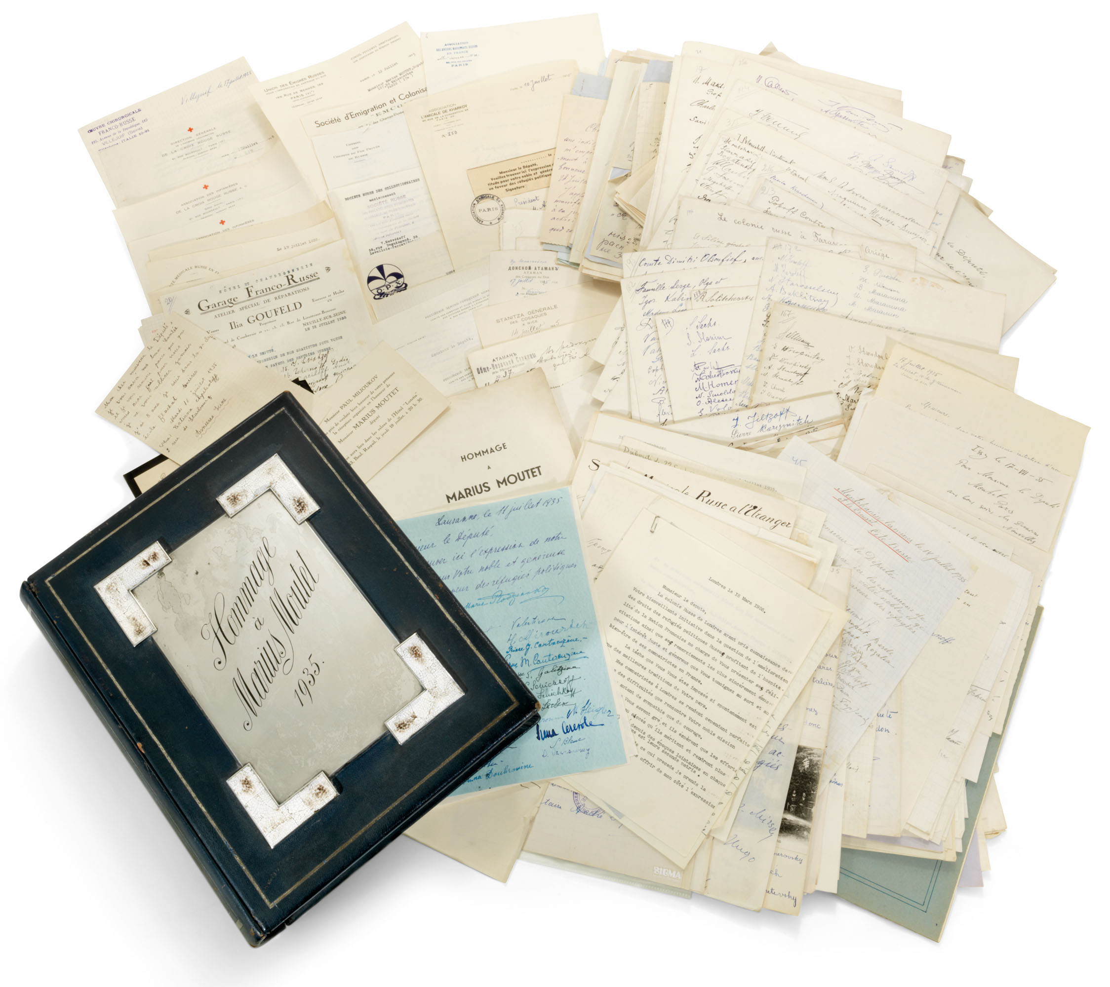 A LARGE AND UNIQUE COLLECTION OF LETTERS AND SIGNATURES PRESENTED TO ...