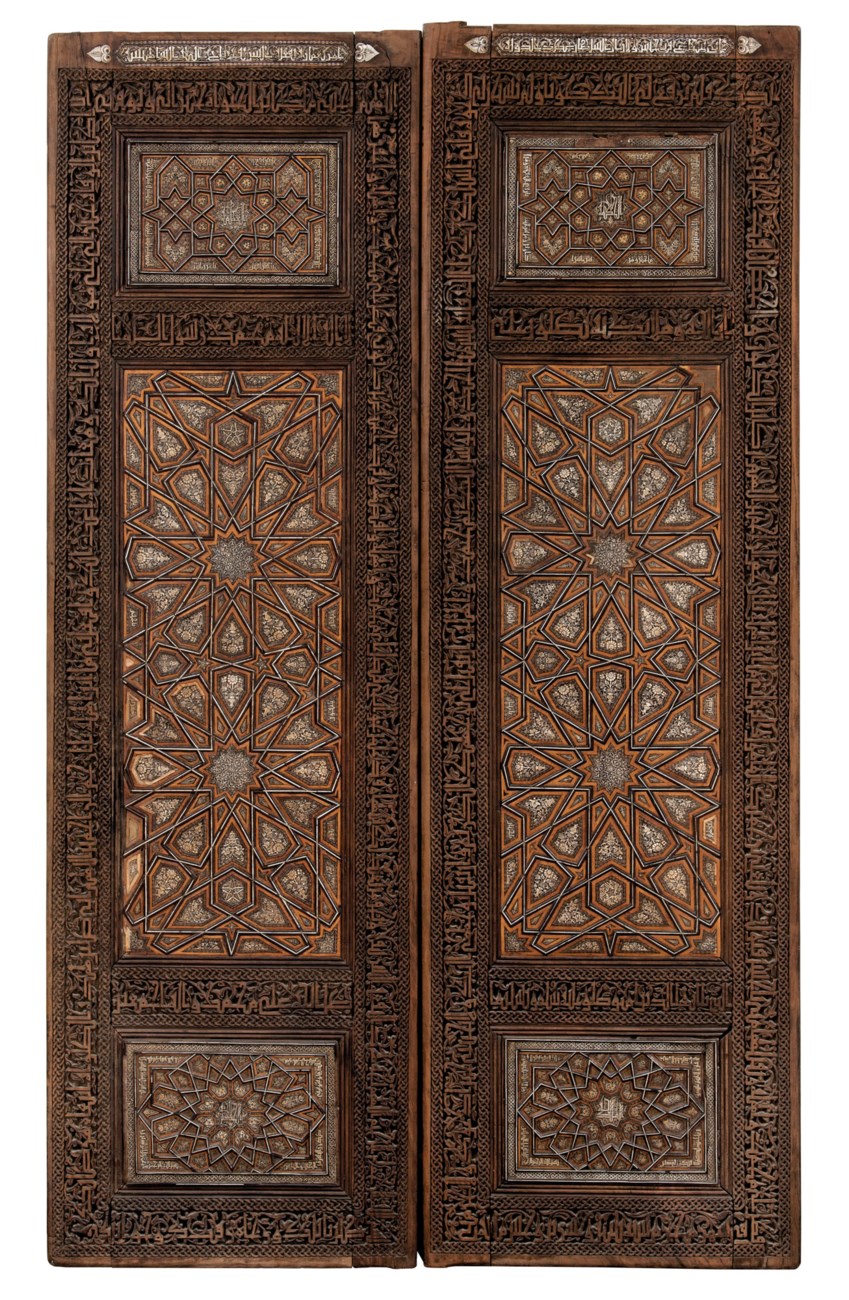 A PAIR OF IVORY-INLAID WOODEN DOORS, IRAN, 18TH CENTURY, THE ...