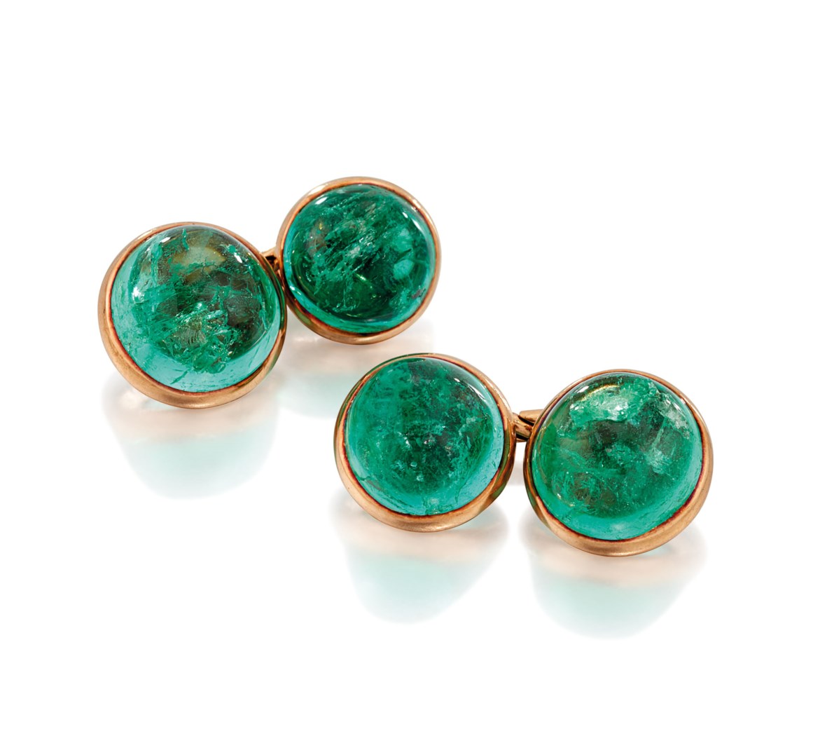 EARLY 20TH CENTURY EMERALD CUFFLINKS, BLACK STARR & FROST | Christie's