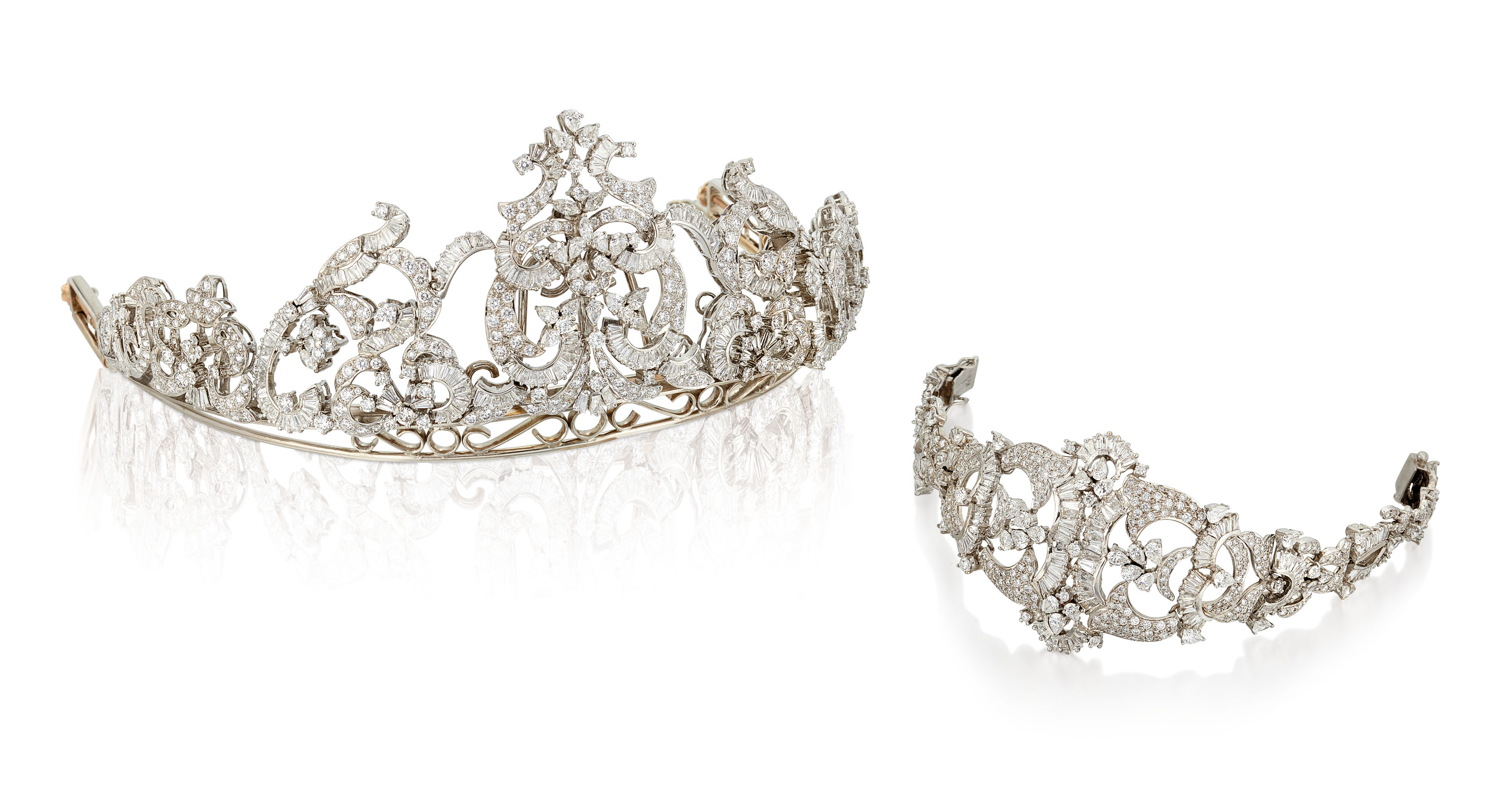DIAMOND TIARA AND BRACELET SET, | Christie’s