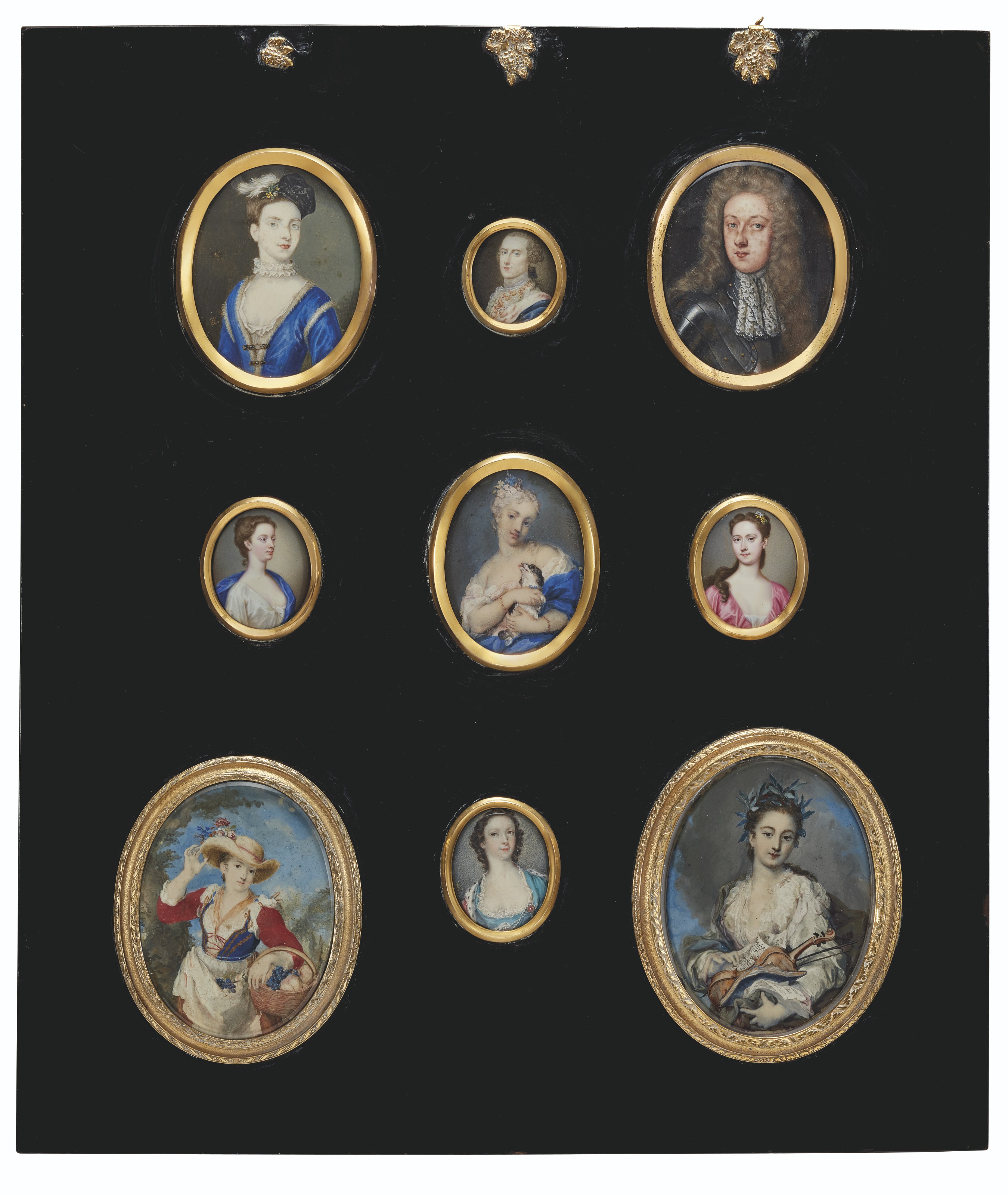 A FRAME CONTAINING NINE PORTRAIT MINIATURES, | Christie’s