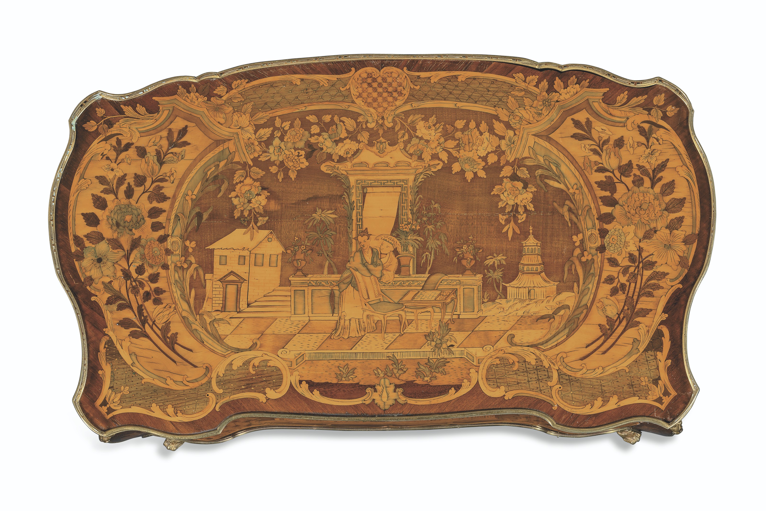A LOUIS XV ORMOLU-MOUNTED TULIPWOOD, AMARANTH, STAINED SYCAMORE ...