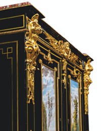 A NAPOLEON III GILT ELECTROTYPE-MOUNTED AND PORCELAIN-INSET EBONY AND ...