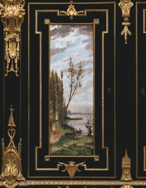 A NAPOLEON III GILT ELECTROTYPE-MOUNTED AND PORCELAIN-INSET EBONY AND ...