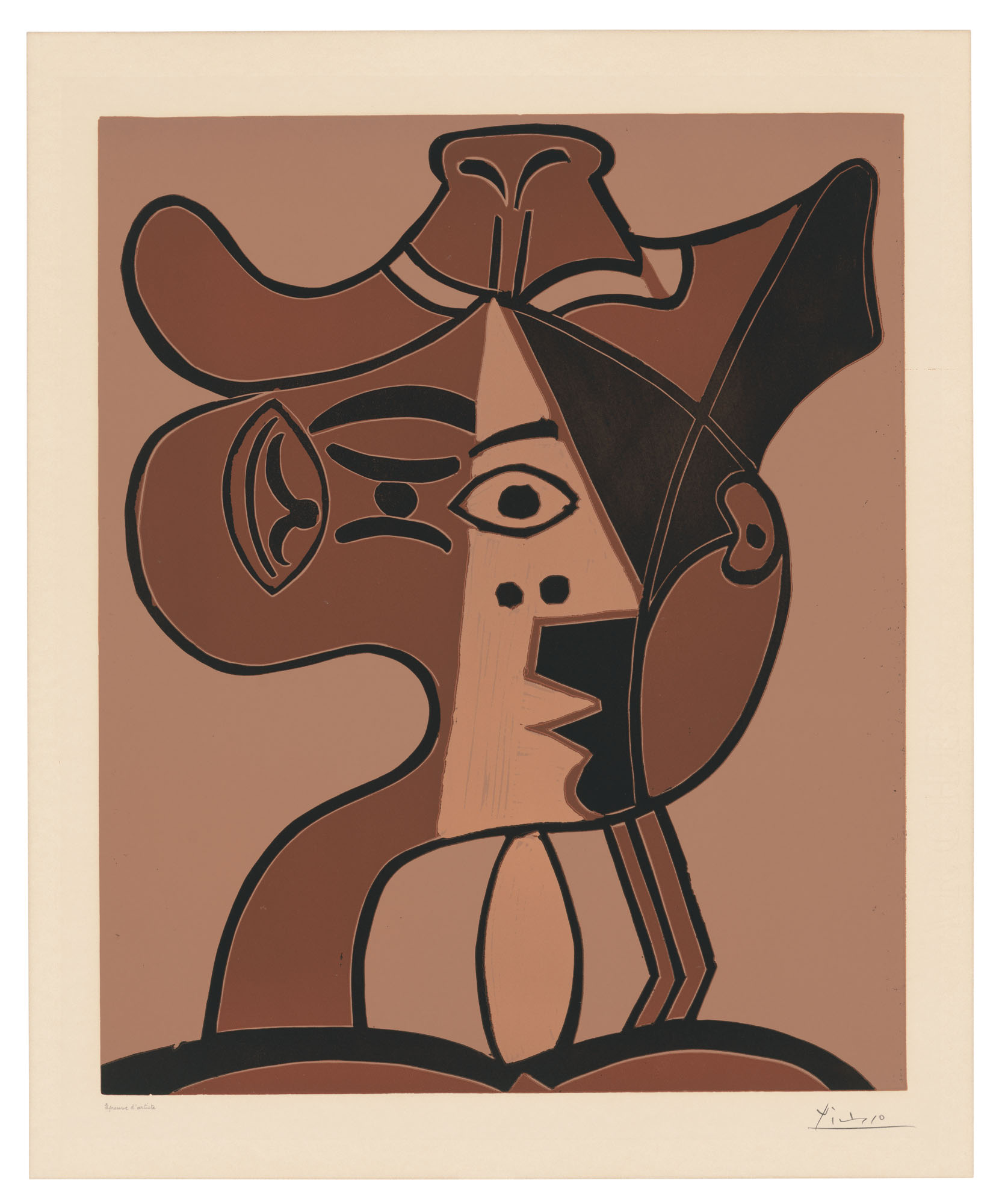 PABLO PICASSO (1881-1973), Grand tête de femme au chapeau | Christie’s