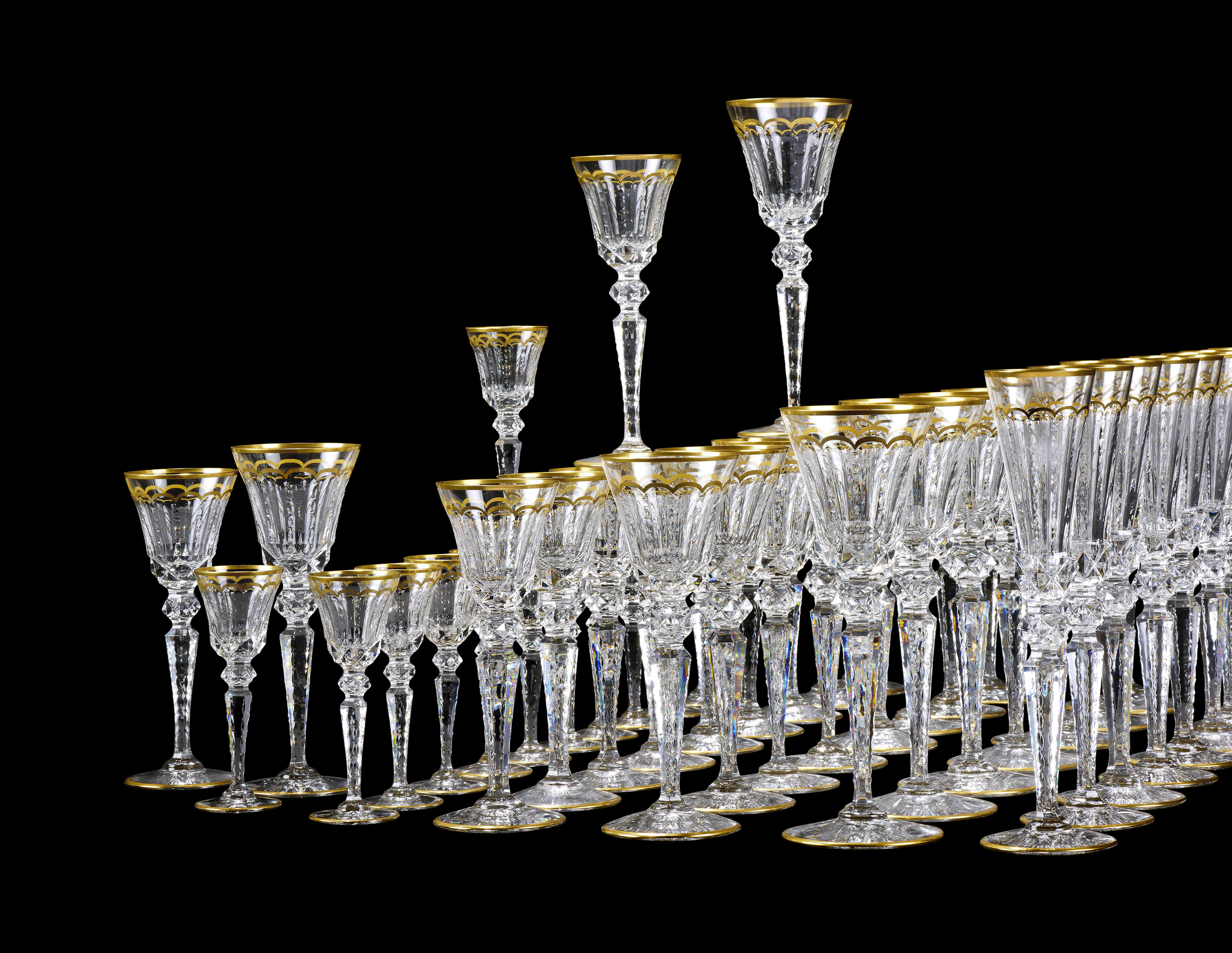 A ST. LOUIS 'EXCELLENCE' PATTERN CUT-GLASS PART TABLE-SERVICE, 20TH ...